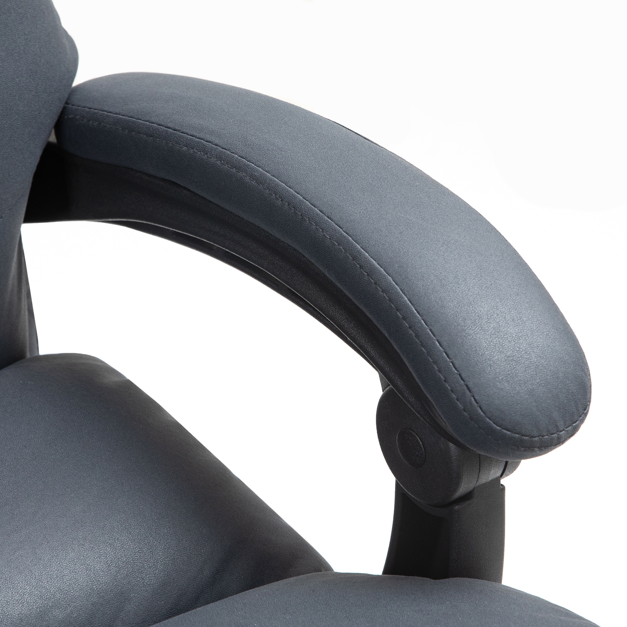 LUXEYARD Dark Gray Microfibre Heated Reclining Massage Office Chair ...