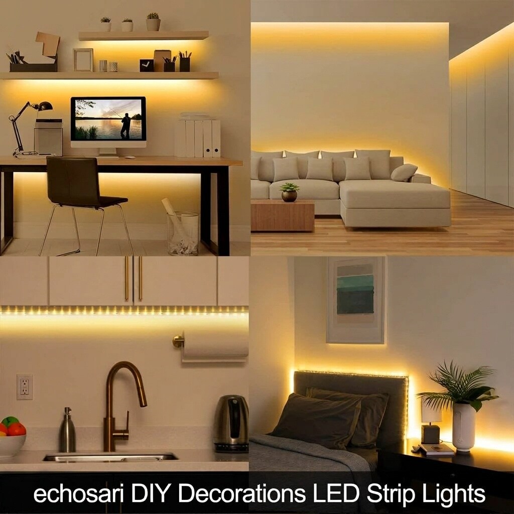 Vrbgify Strip Lights 16ft 150 LED Warm White with Remote Control ...