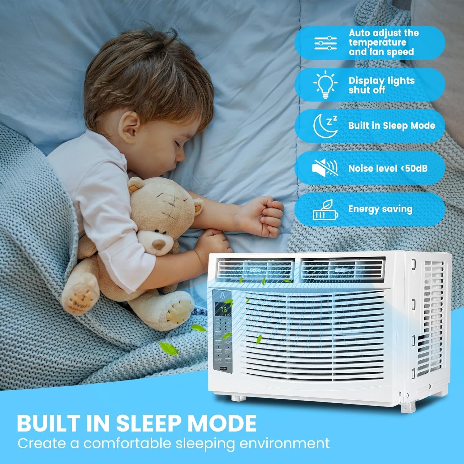 GarveeLife 6000 BTU Window Air Conditioner with Remote Cools Up to 250 ...
