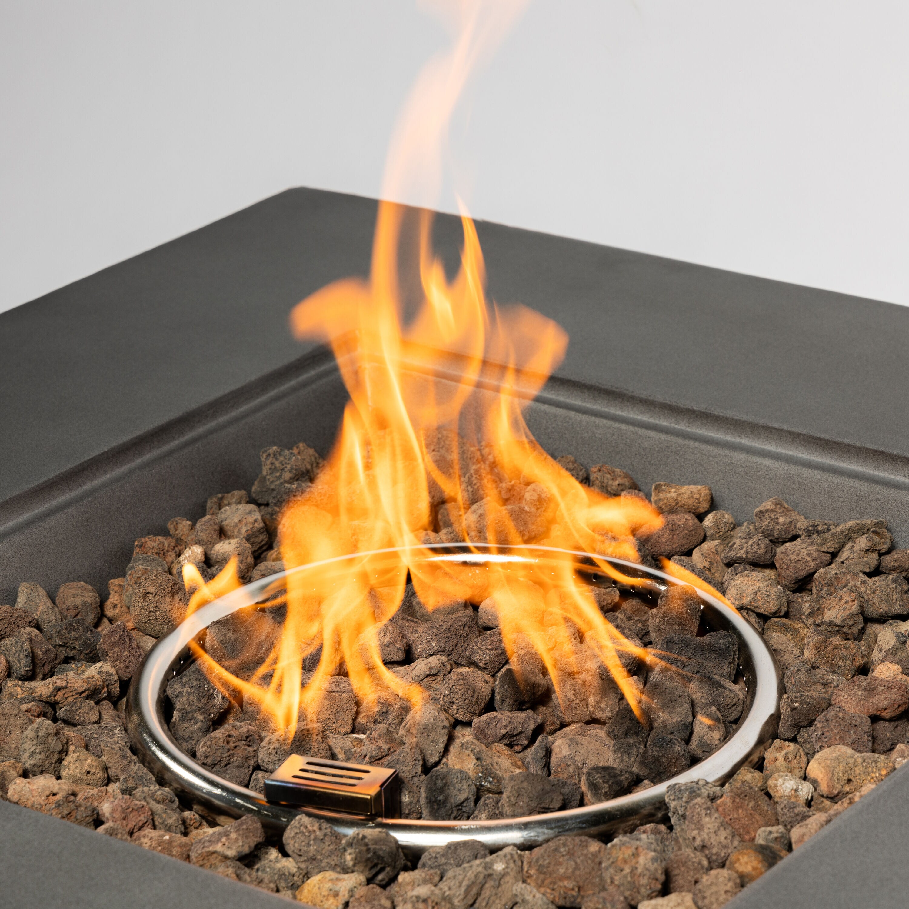 LOVMOR Outdoor Propane Fire Pit Table Square Stone 35 inch Planter Base ...