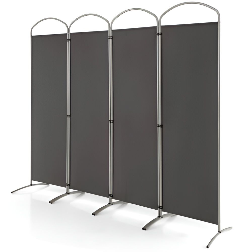 Slickblue Folding Modern Style 4-Panel Brown/Gray Room Divider with ...
