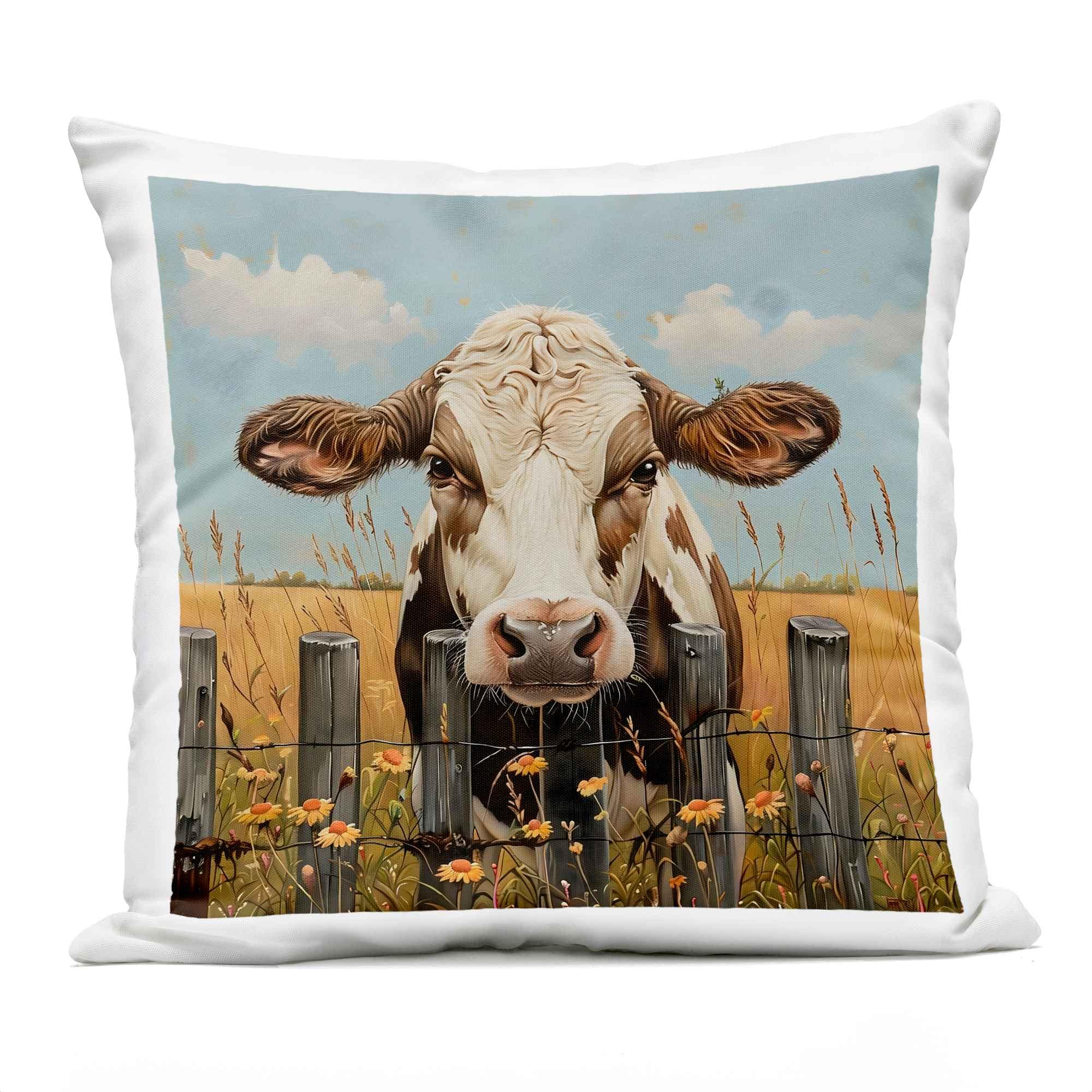 Cow & Daisies Fence Outdoor Decorative Pillows at Lowes.com