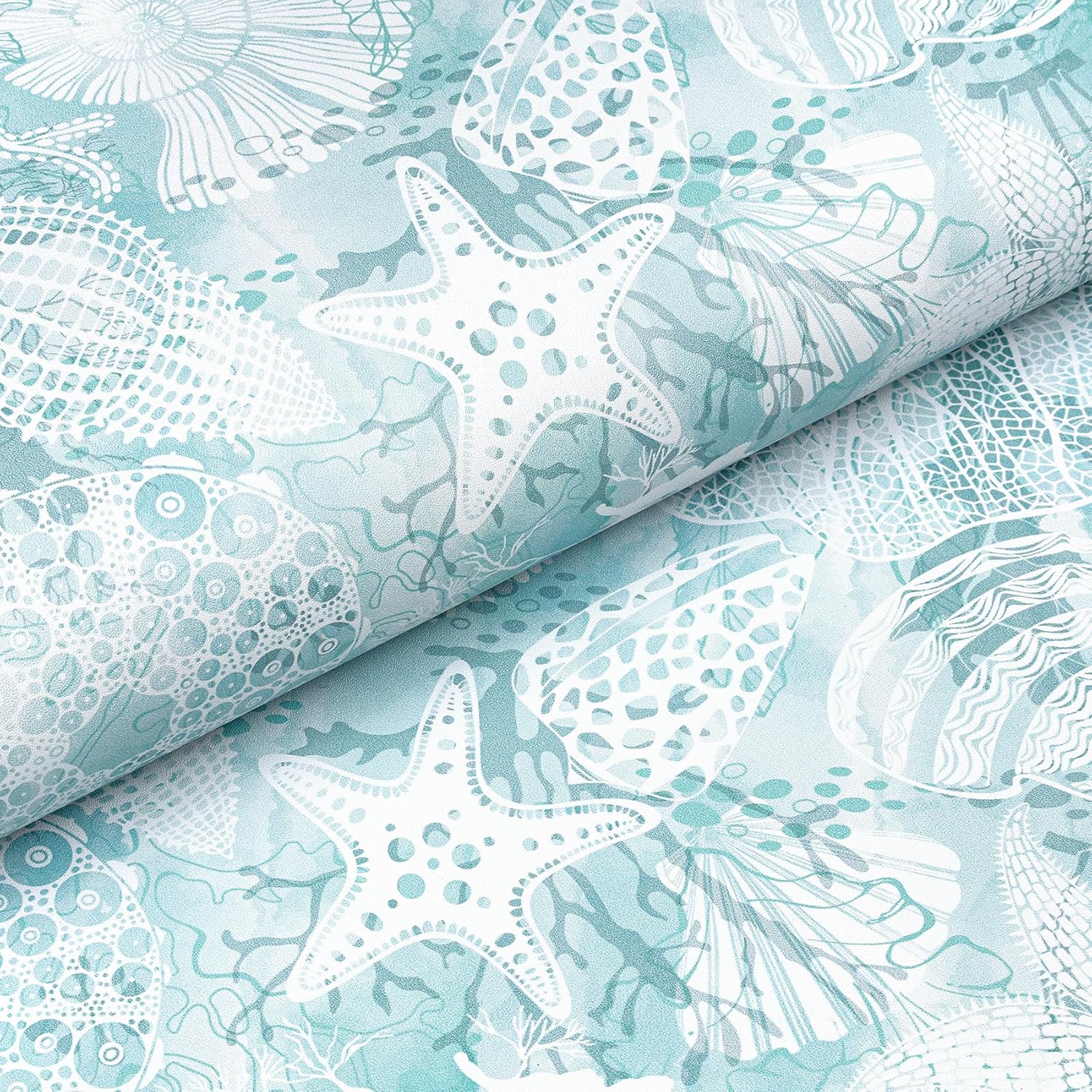 Livelynine Ocean Blue Wallpaper Peel and Stick Prepasted Aqua Coastal ...