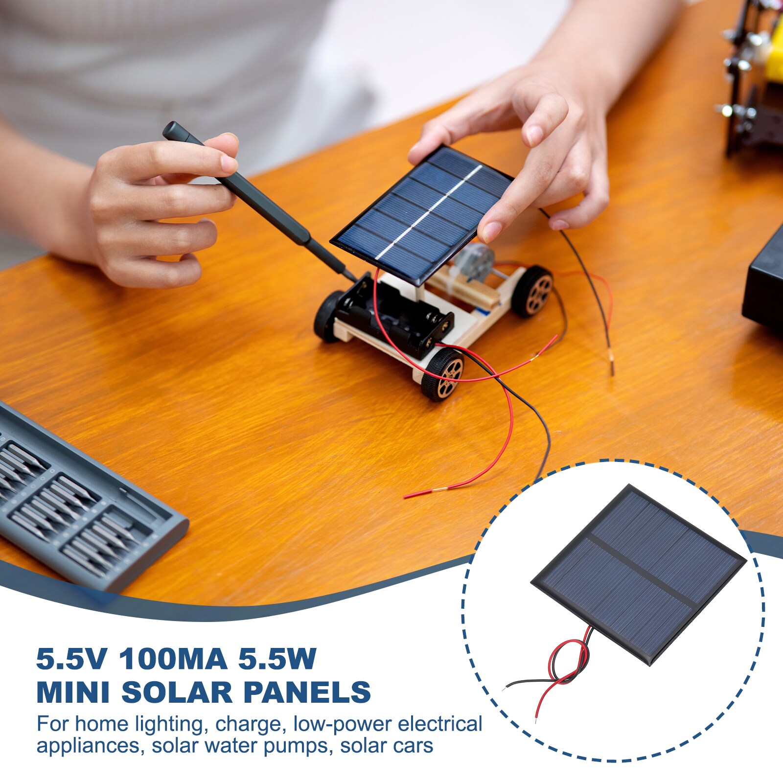 Unique Bargains 2pcs 5.5V 0.55W 100mA Mini Solar Panels Small ...