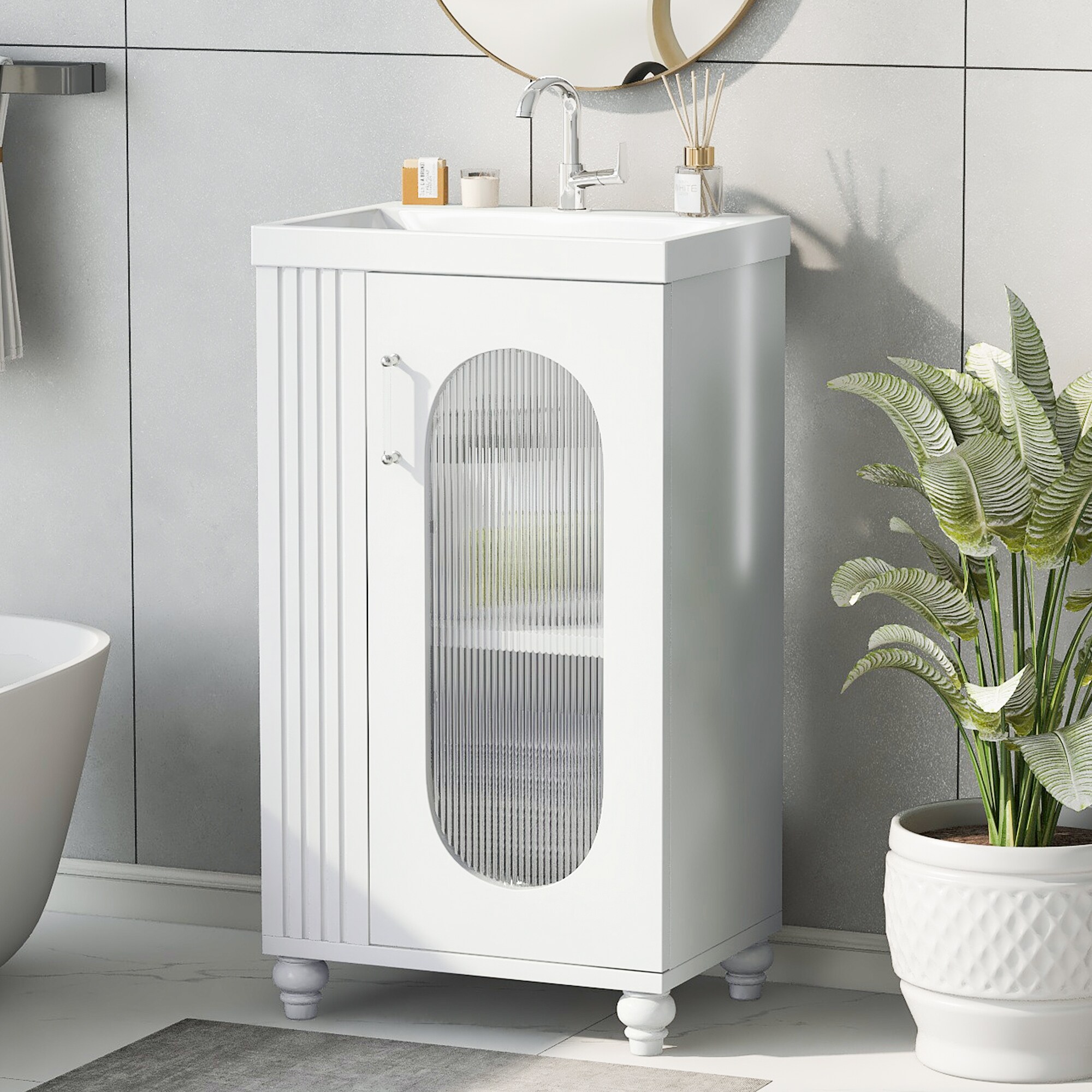 Huluwat 20 Inch Bathroom Vanity with Sink Bathroom Vanity Cabinet with ...