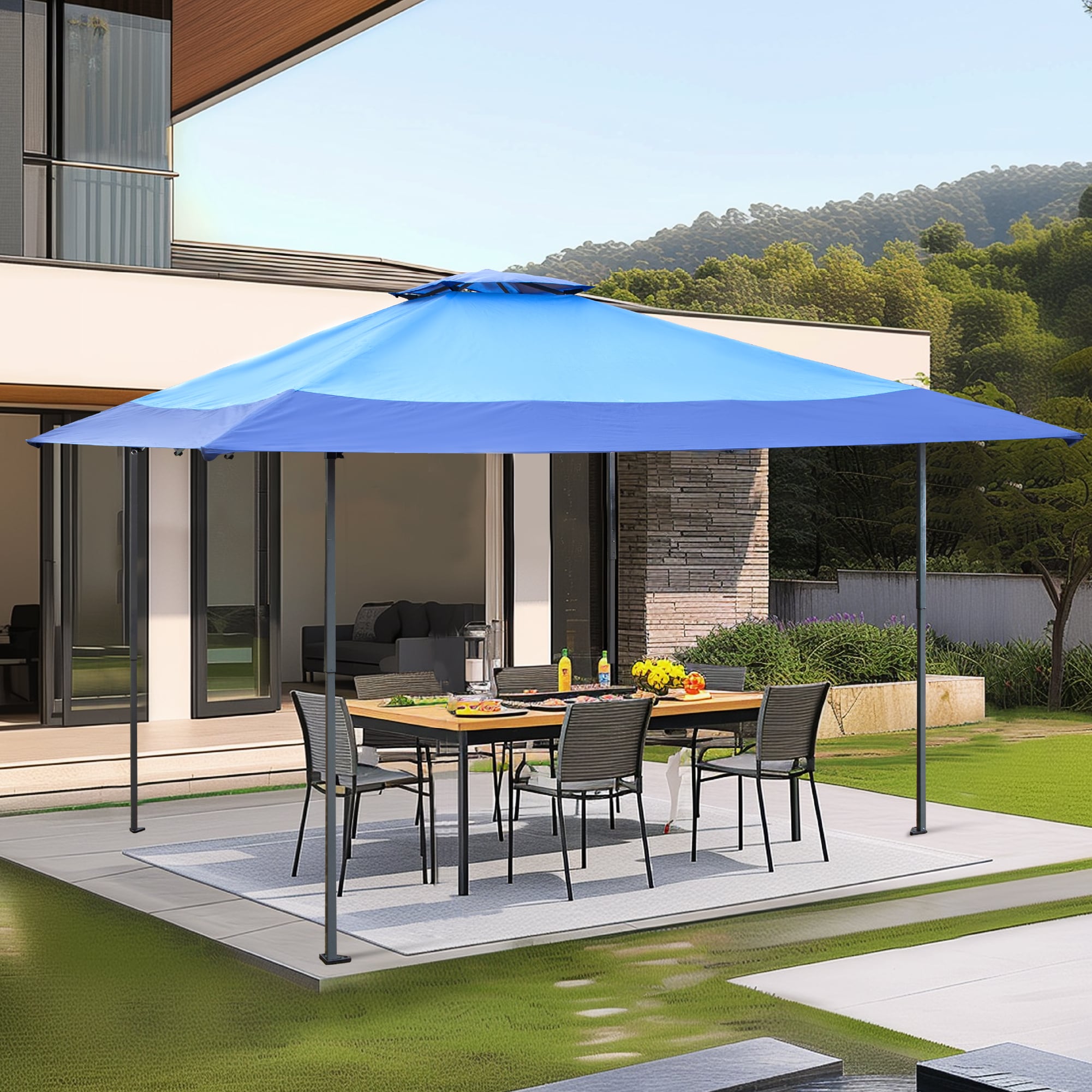 Sunshine Valley 13-ft x 13-ft Square Blue Pop-up canopy in the Canopies ...