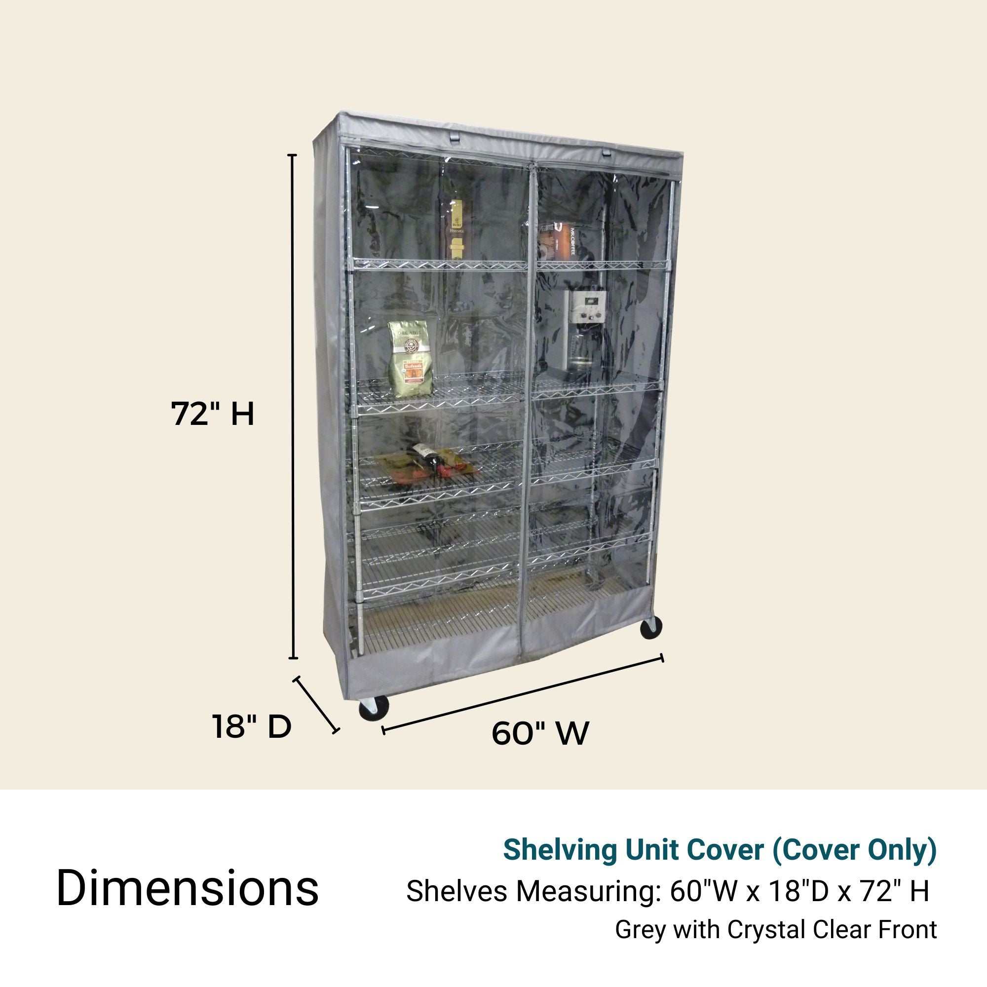 Formosa Covers Storage Shelving Unit Cover Fits 60 in W x 18 in D x 72 ...