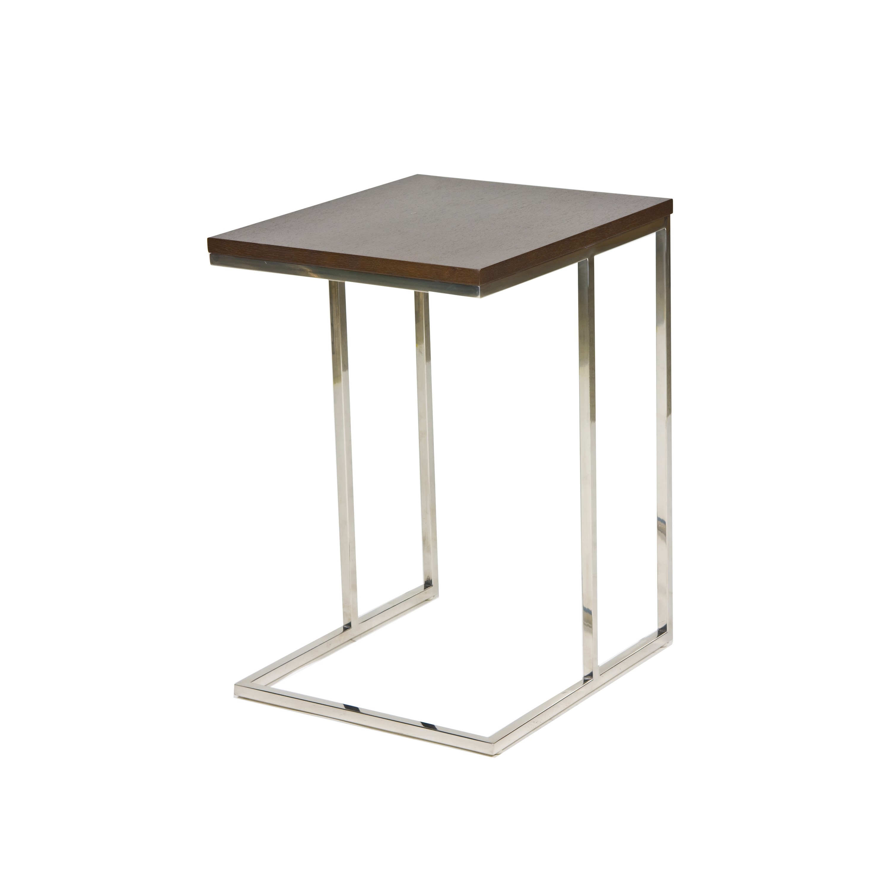 Benzara 15 in. Espresso Brown and Chrome Square Wood Top End/Side Table ...