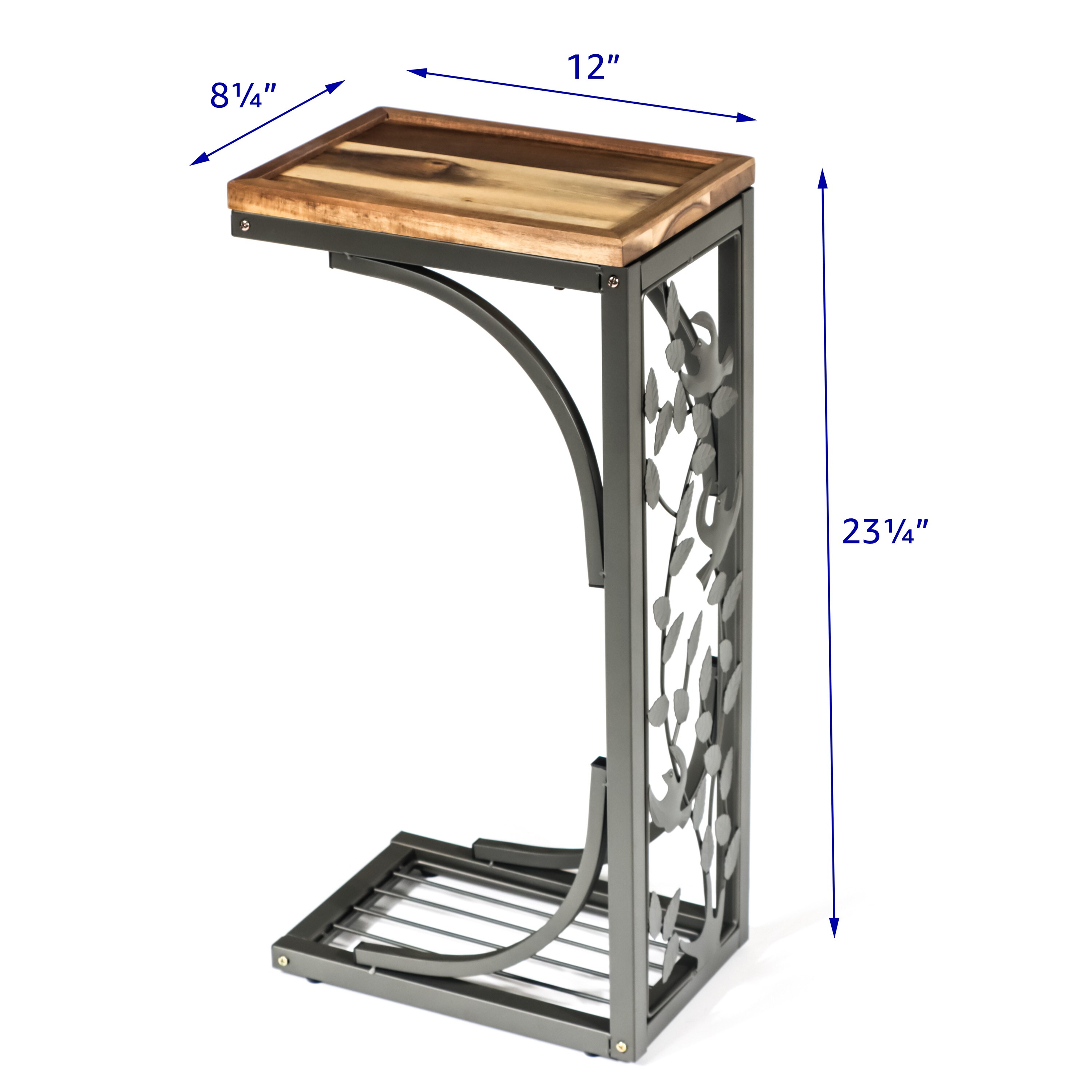 Trademark Innovations 8.25-in W x 23.25-in H Bronze Wood Rustic End ...