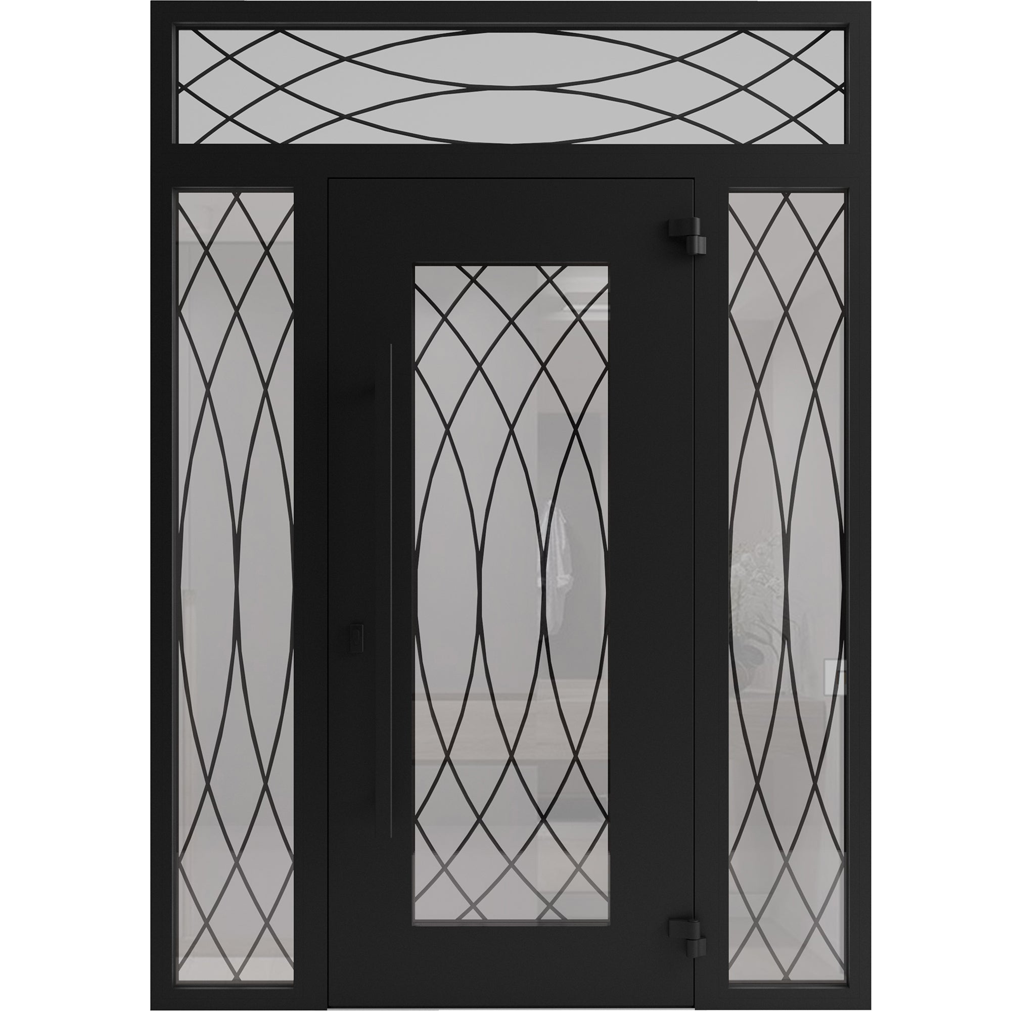 Vdom doors Front Exterior Prehung Aluminum Door - Iron 1600 Black ...