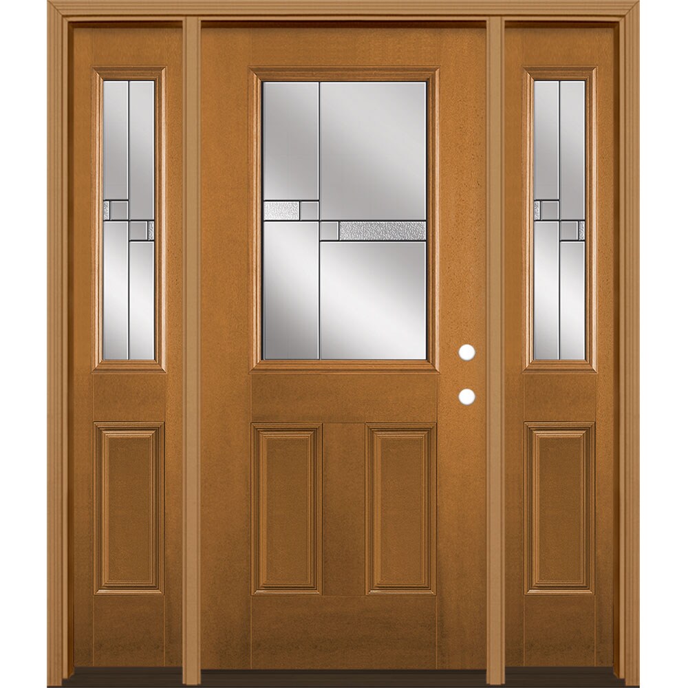 Masonite Cruz 64-in x 80-in x 4-9/16-in Fiberglass Half lite Left-hand ...