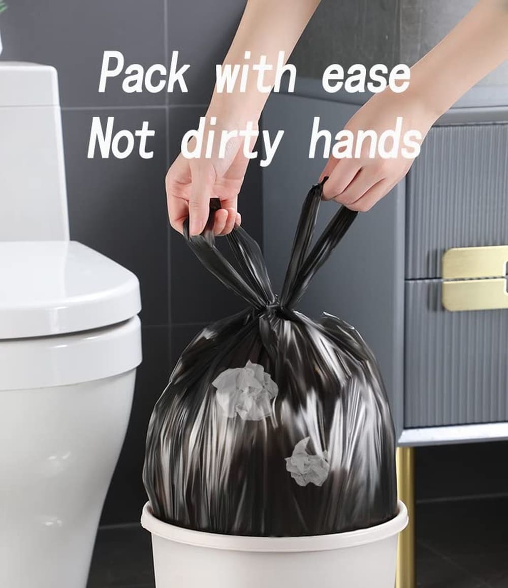 Vrbgify 100 pack 4 gallon small black trash bags durable PE material ...