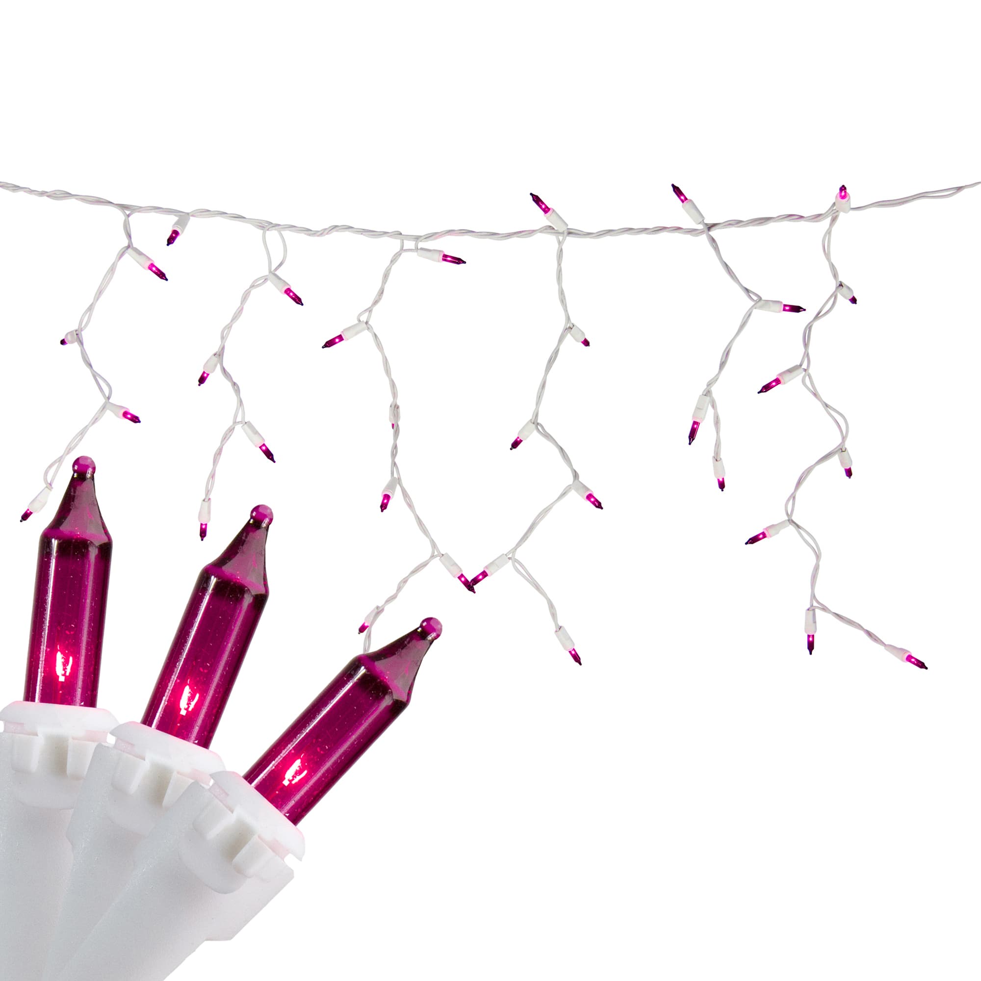 Northlight Mini Incandescent Icicle Christmas Lights - Purple - 3.5 ...