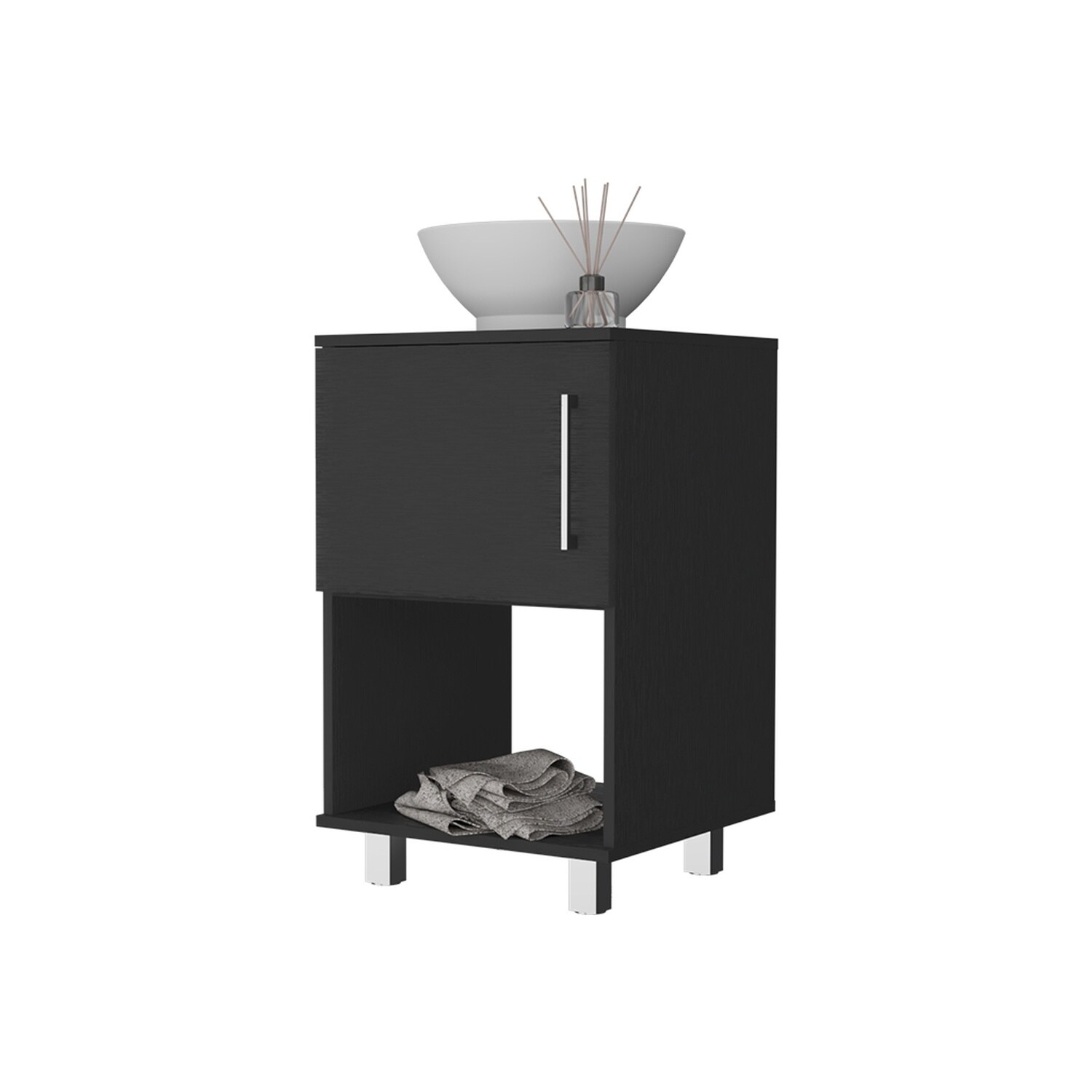 Watnature Malibu Styled Compact Bathroom Vanity With Open Storage Shelf ...