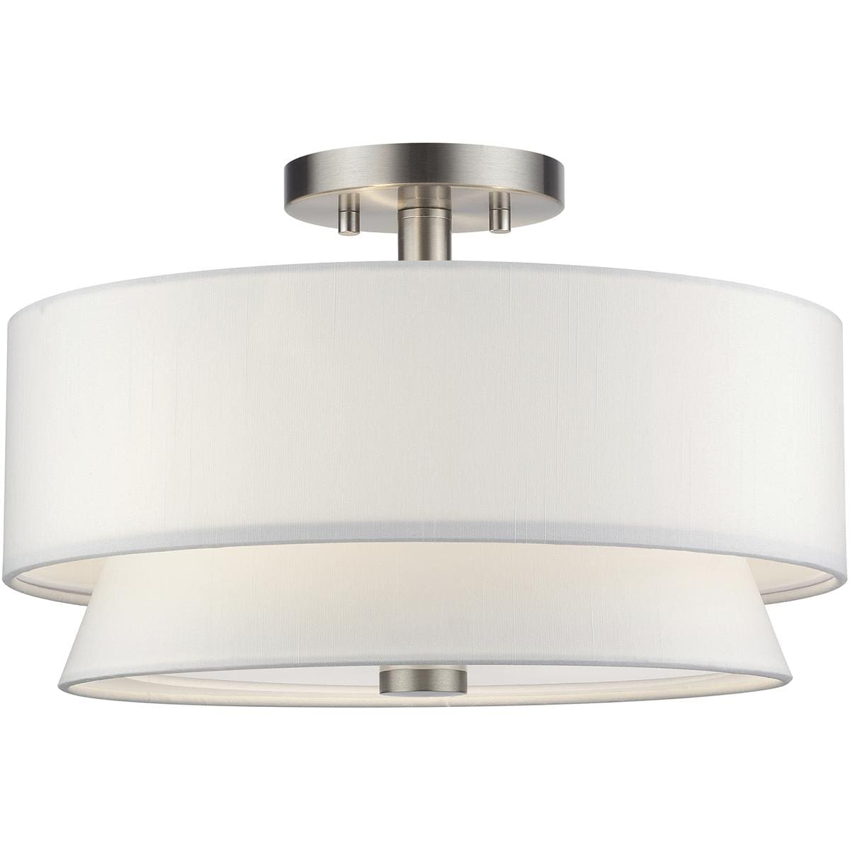 Livex Lighting 60026-91 Fontana 3 Light 15 inch Brushed Nickel Semi ...