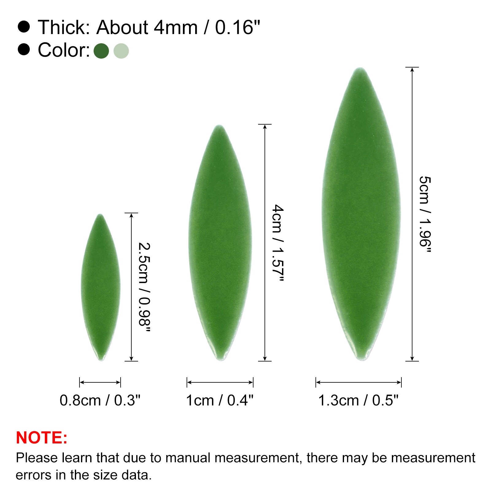 Unique Bargains Ceramic Mosaic Tile About 200g Teardrop Leaf Tile ...