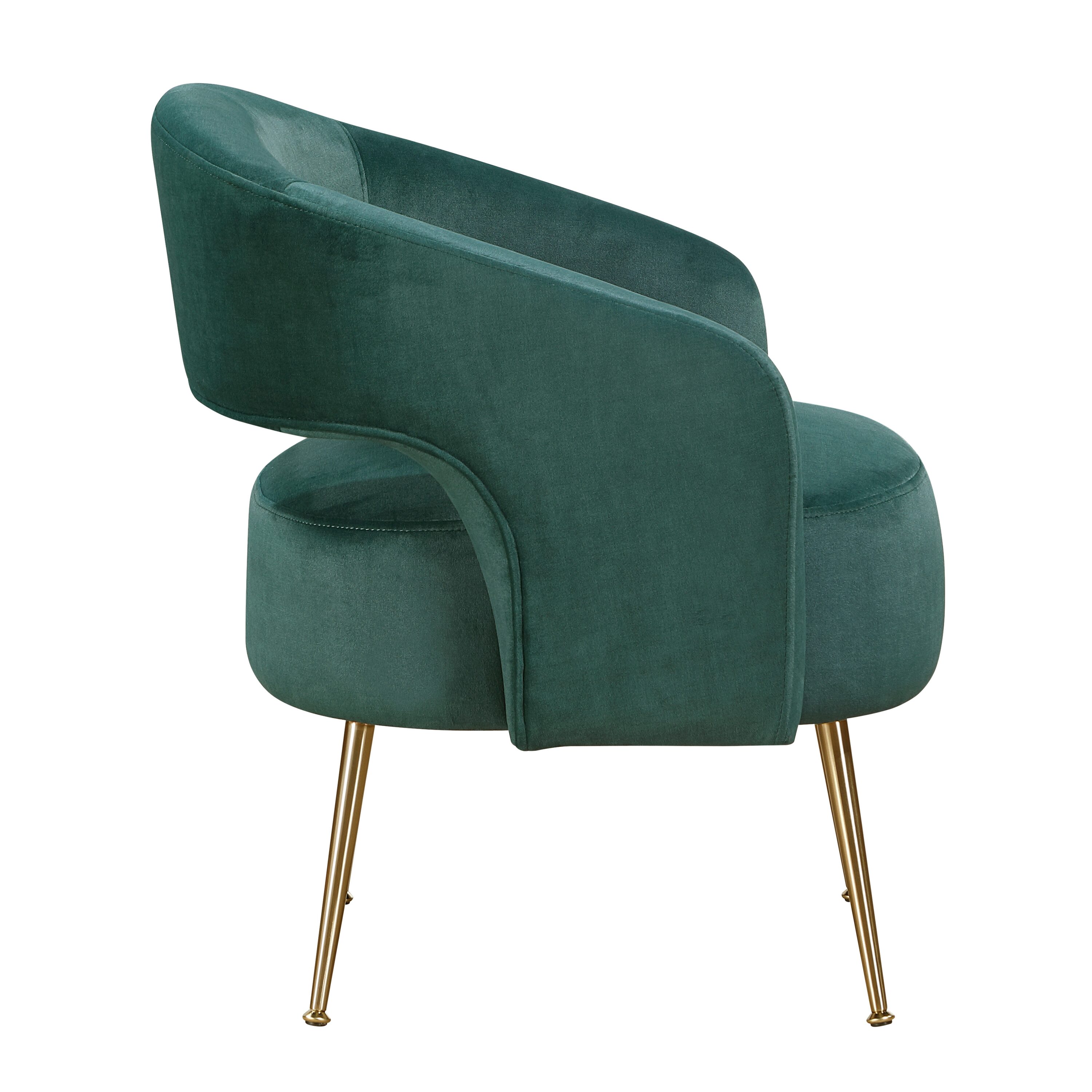 Tinyhomie Modern Dark Green Soft Velvet Accent Chair Plush Foam Comfort ...