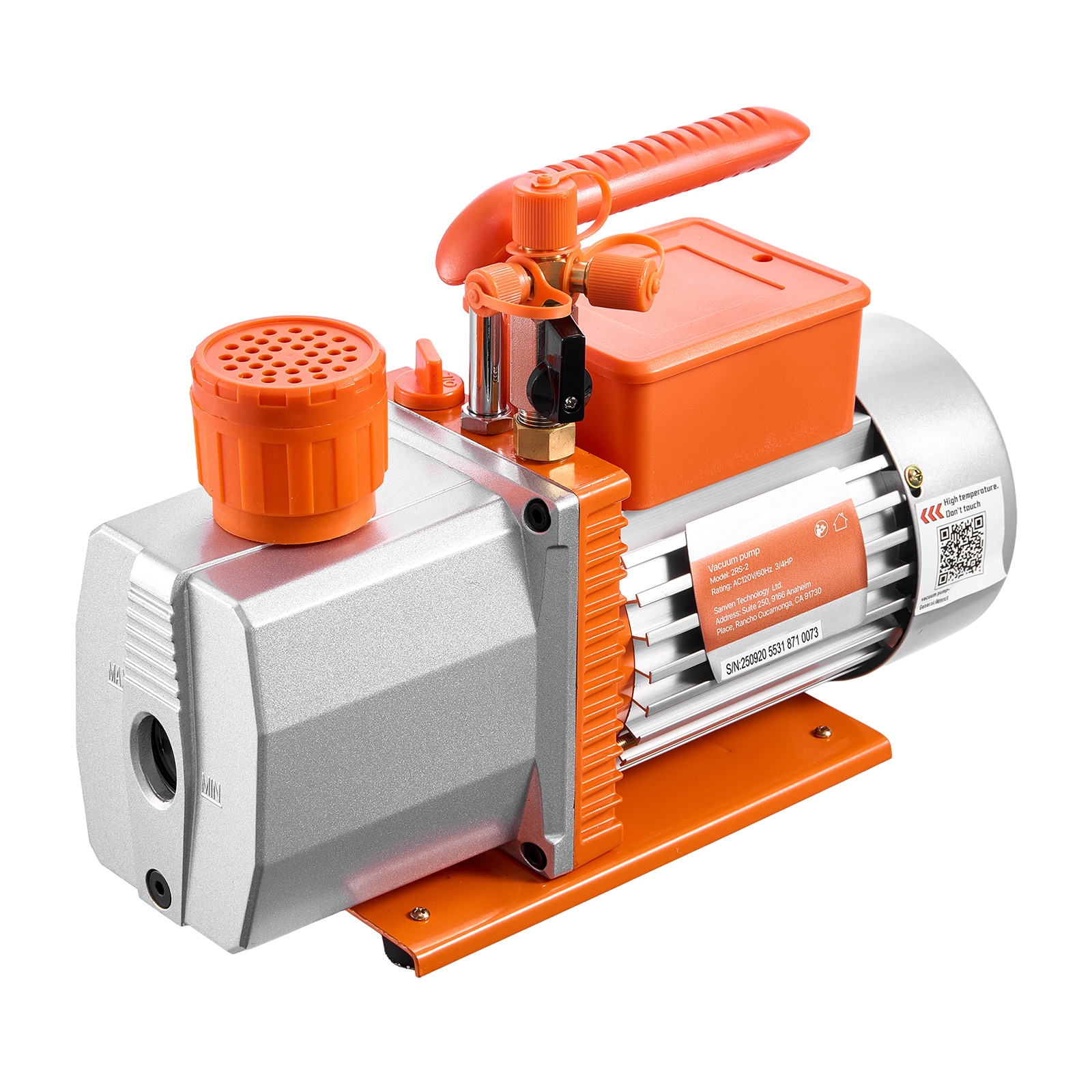 VEVOR Vacuum Pump 7 CFM 3/4 HP HVAC Two Stage Rotary Vane AC Vacuum ...
