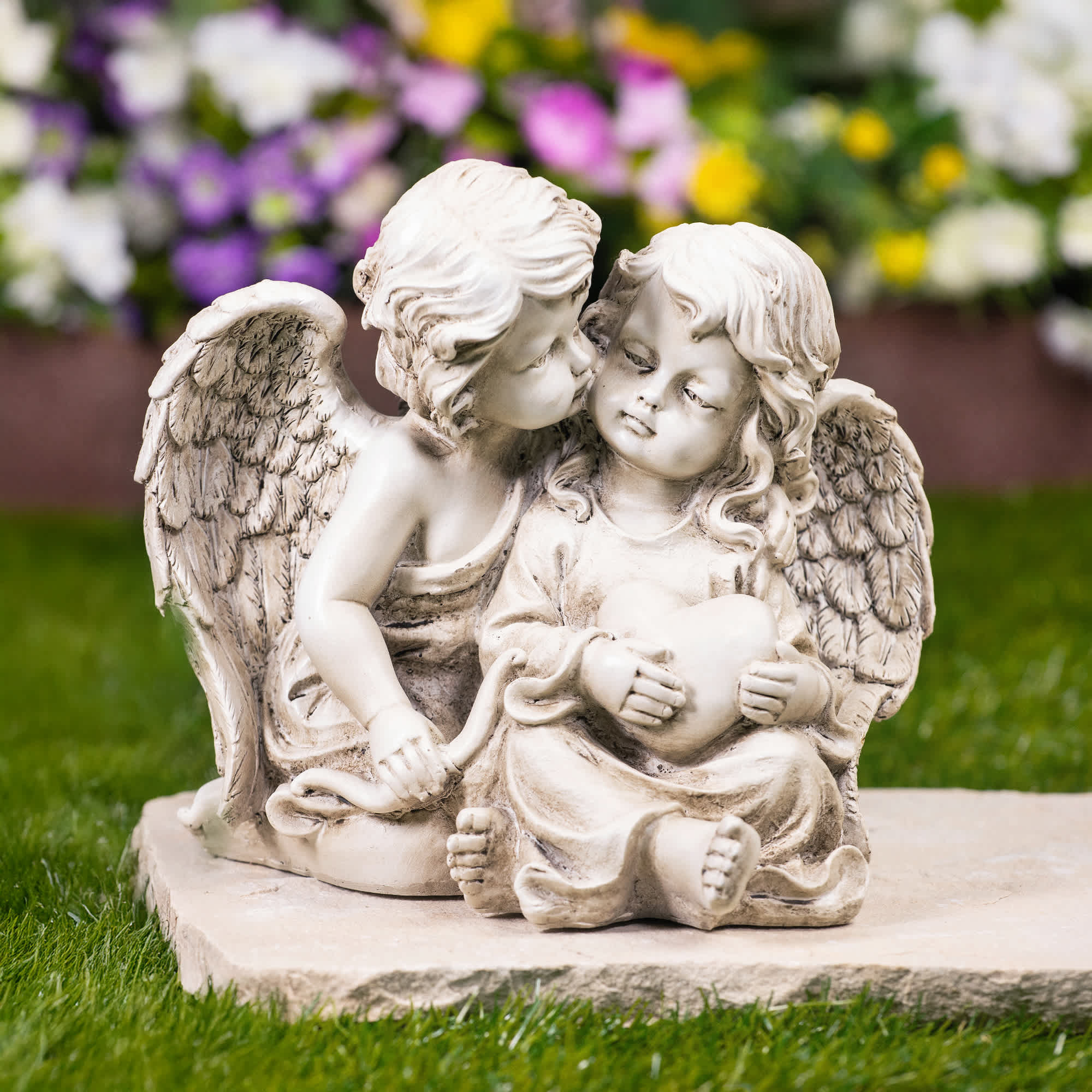 Northlight Double Cherubs with Heart Statue - 9 inch in the Garden ...