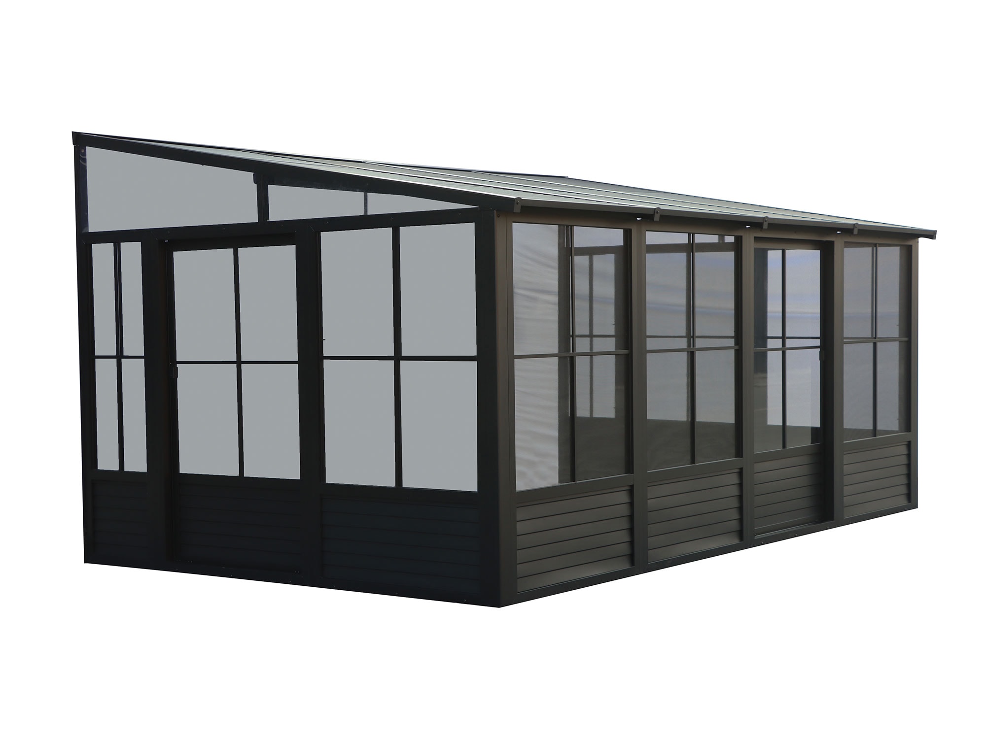 Gazebo Penguin 10-ft x 16-ft Florence Add-A-Room Black Solarium with ...