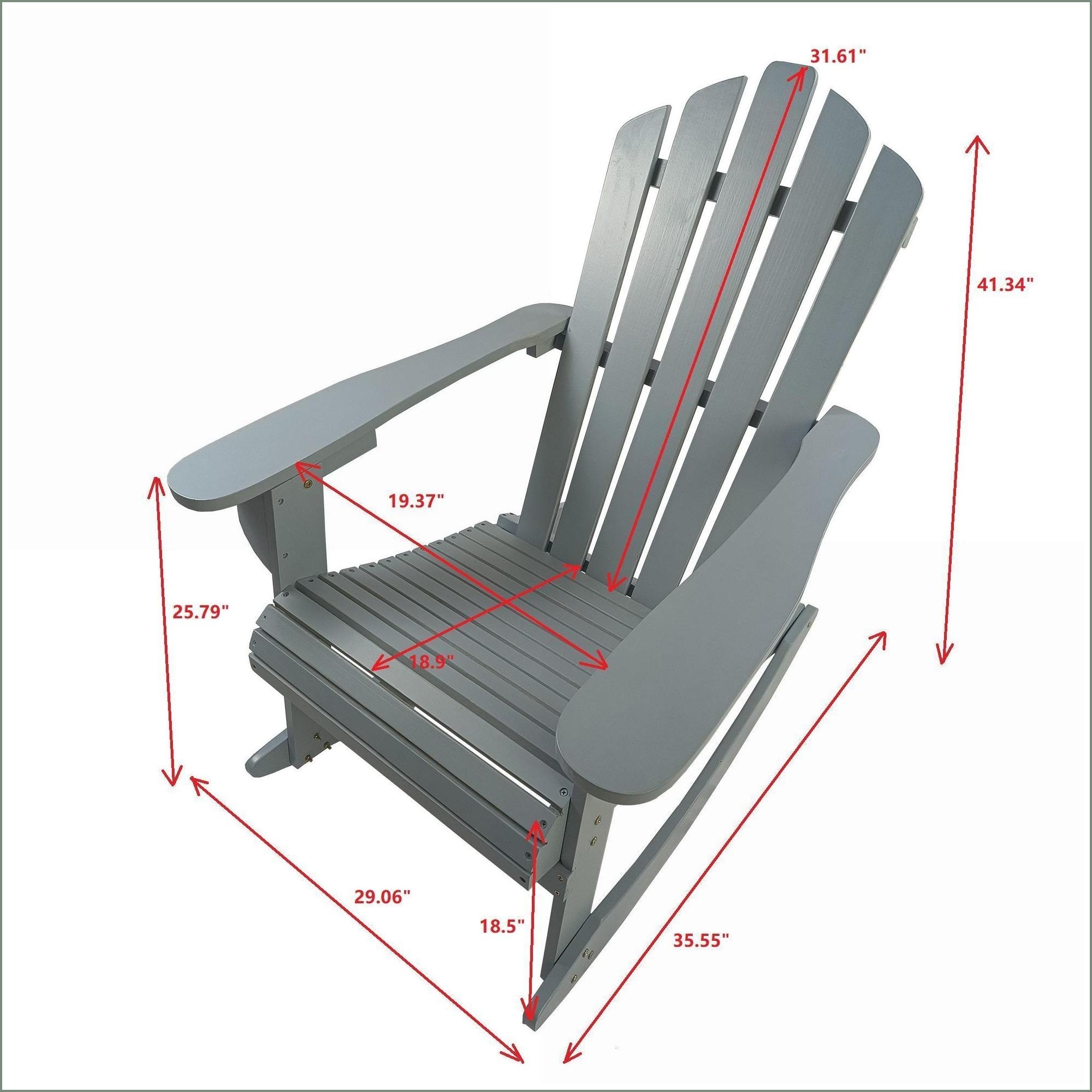 Watnature Outdoor Reclining Rocking Adirondack Chair Solid Wood Slate ...