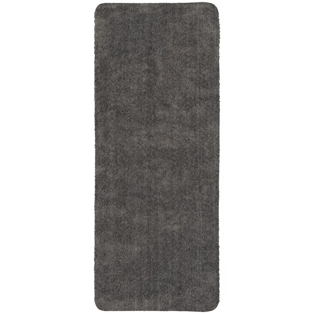 allen + roth 60-in x 24-in Dark Gray Polyester Bath Rug in the Bathroom ... allen + roth 60-in x 24-in Dark Gray Polyester Bath Rug in the Bathroom ...