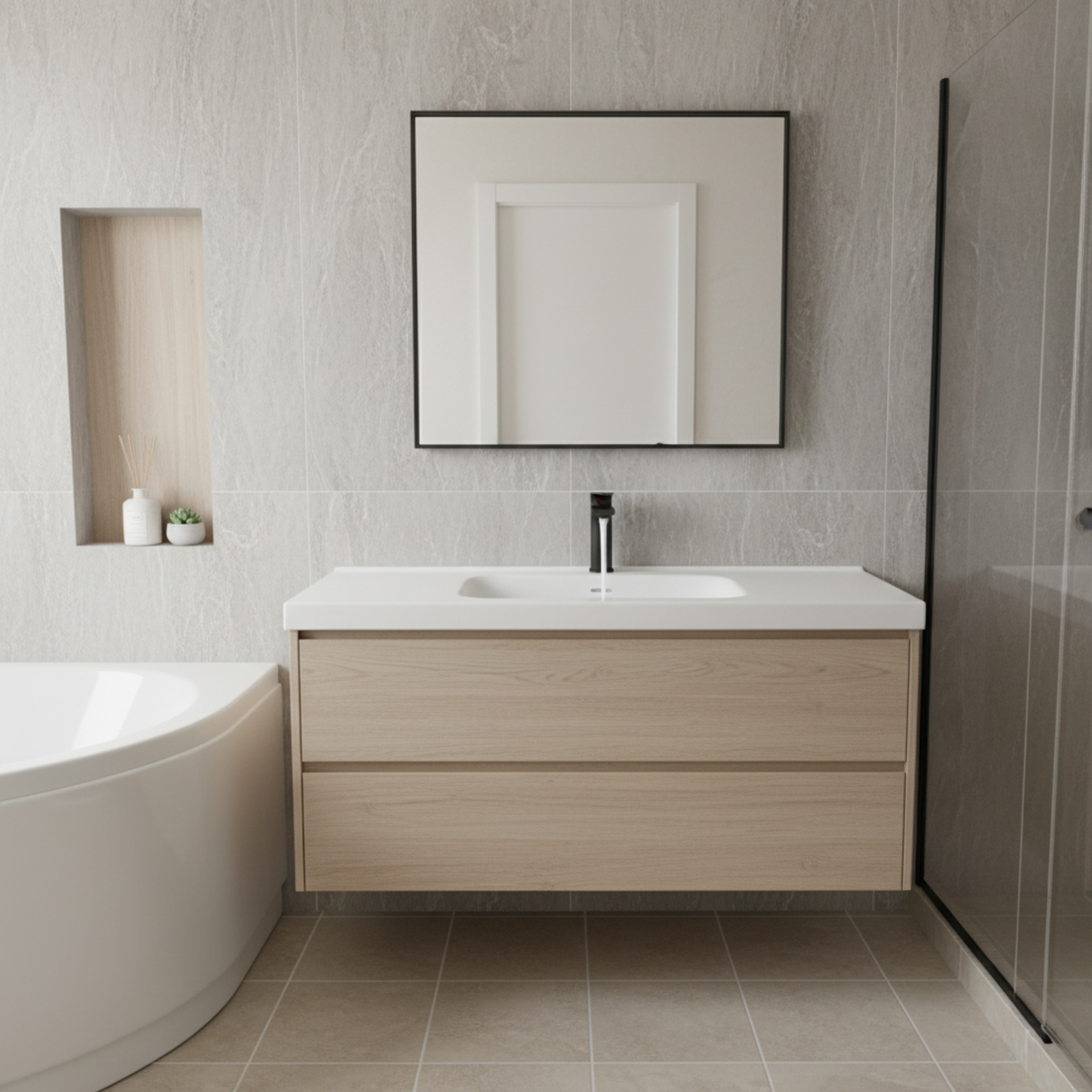 CASAINC 40-in x 22-in Matte White Solid Surface Undermount Single Sink ...