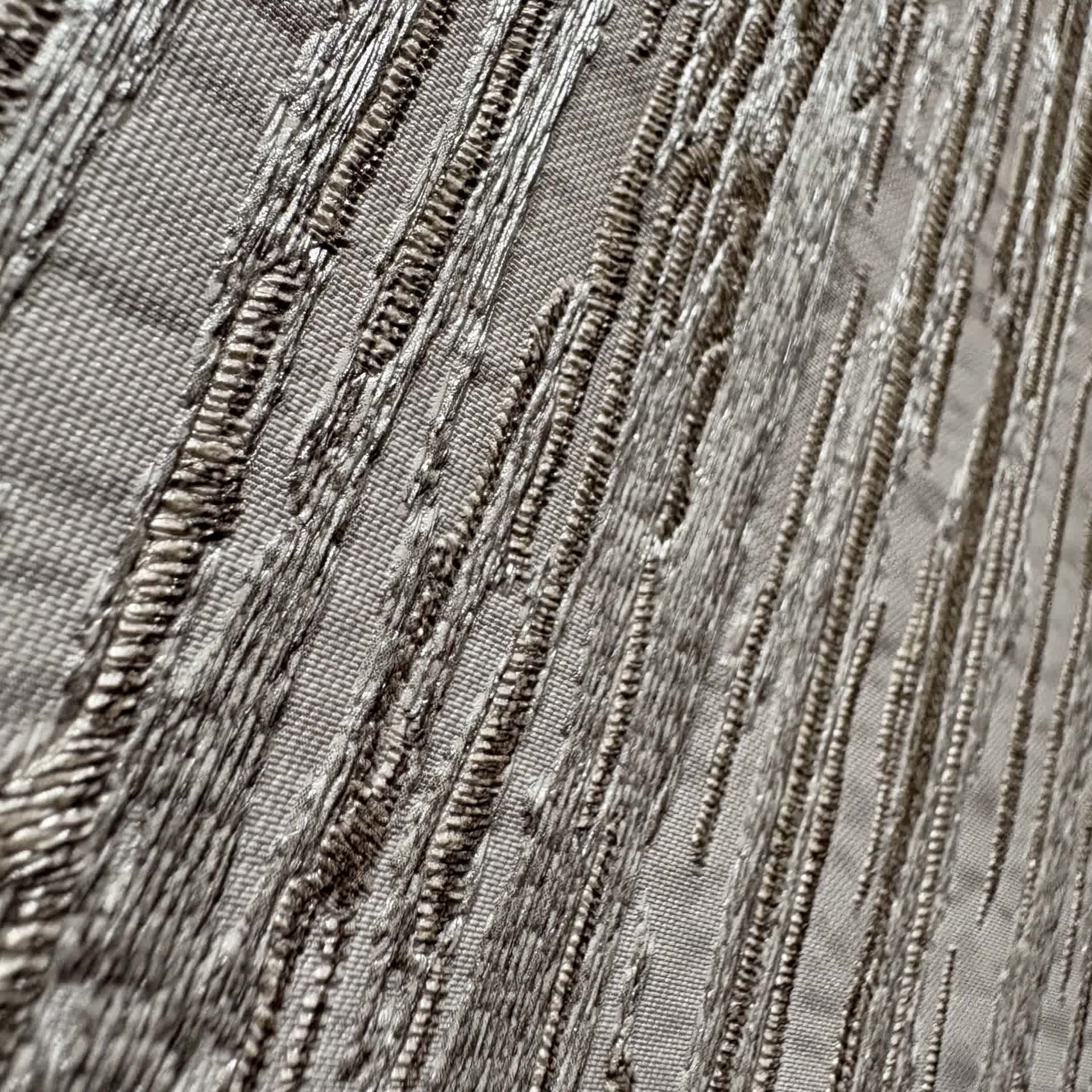 Veer Decor Embroidered Crushed Silk Beige Wallpaper in the Wallpaper ...