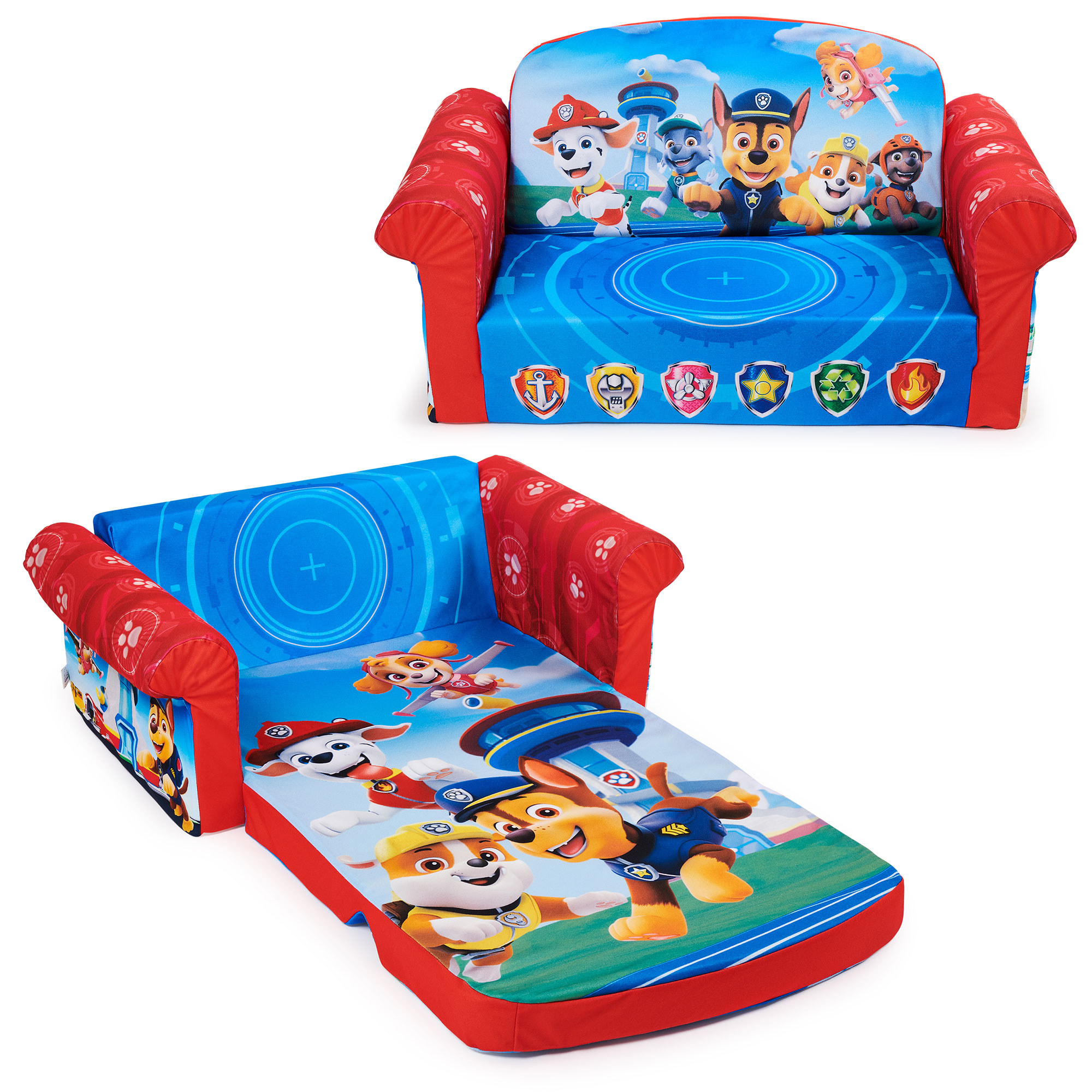 Marshmallow Furniture Kids 2-in-1 Flip Open Foam Compress Sofa Bed Paw ...