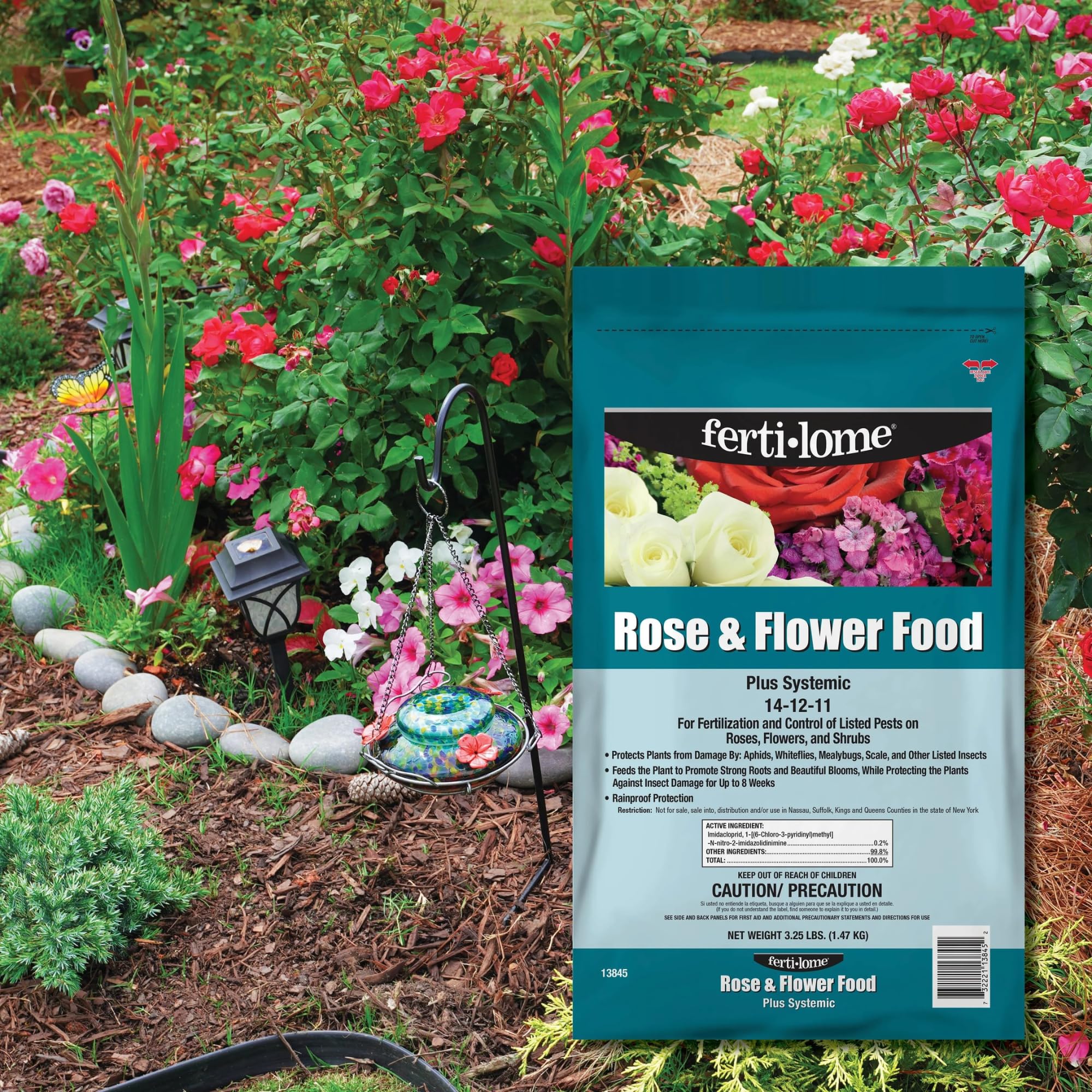 Fertilome (13845) Rose and Flower Food Plus Systemic 14-12-11 (3.25 lbs ...