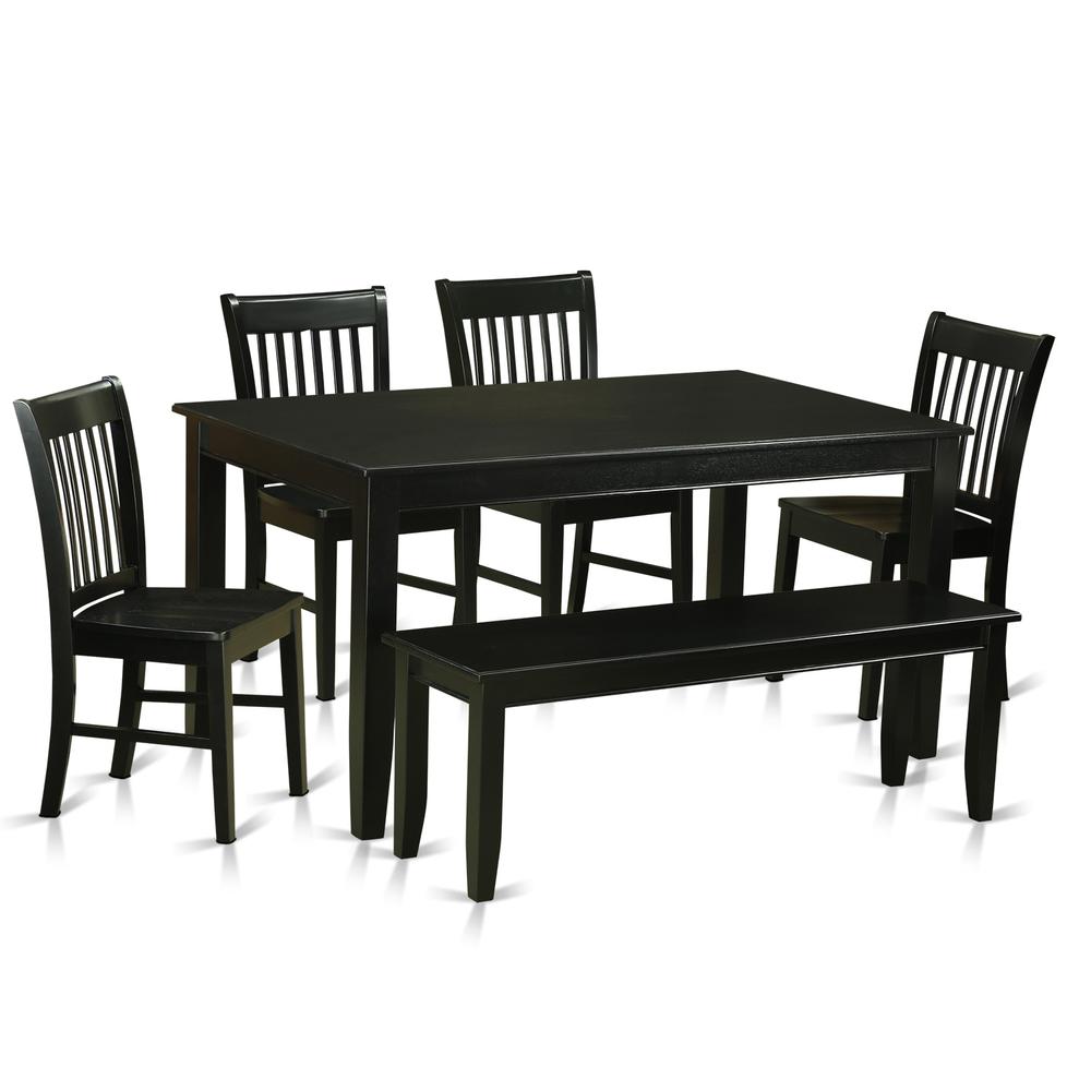 East West Furniture 6 PC Dining room set Dining Table and 4 Dining ...