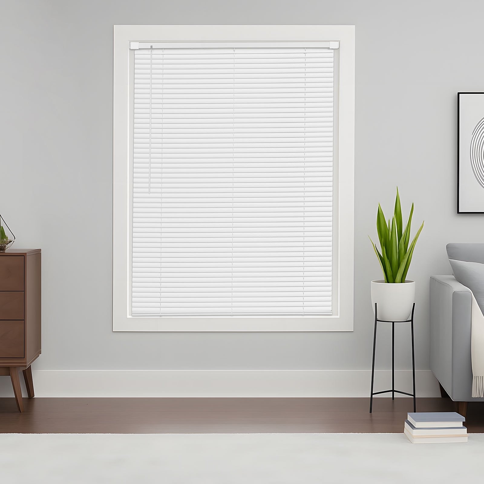 GIVIMO 43.3-in W x 48-in H Cordless Mini Blinds 1-in Slat No-Drill ...