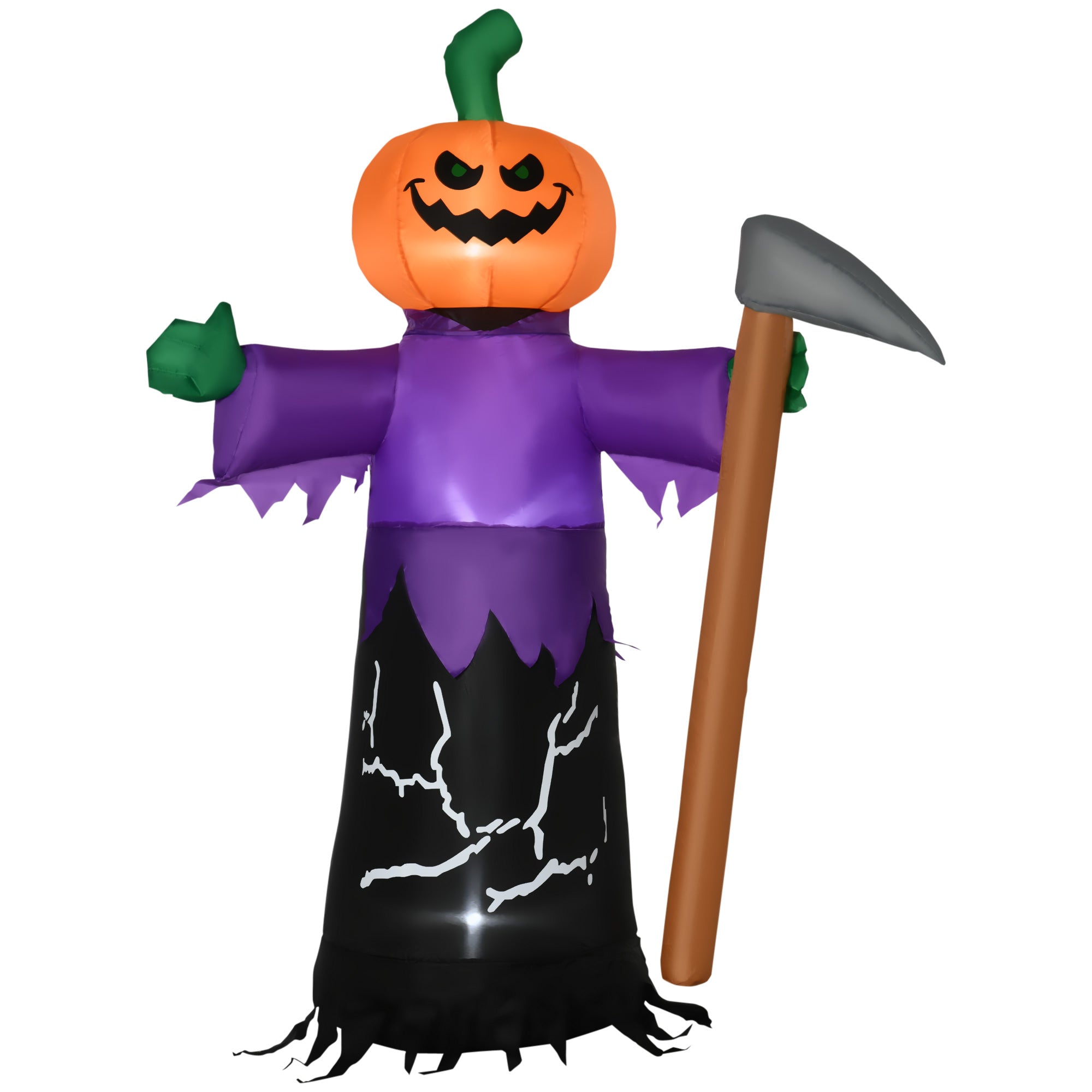 Boyel Living 5 ft. Halloween Inflatable Pumpkin Grim Reaper Lighted ...