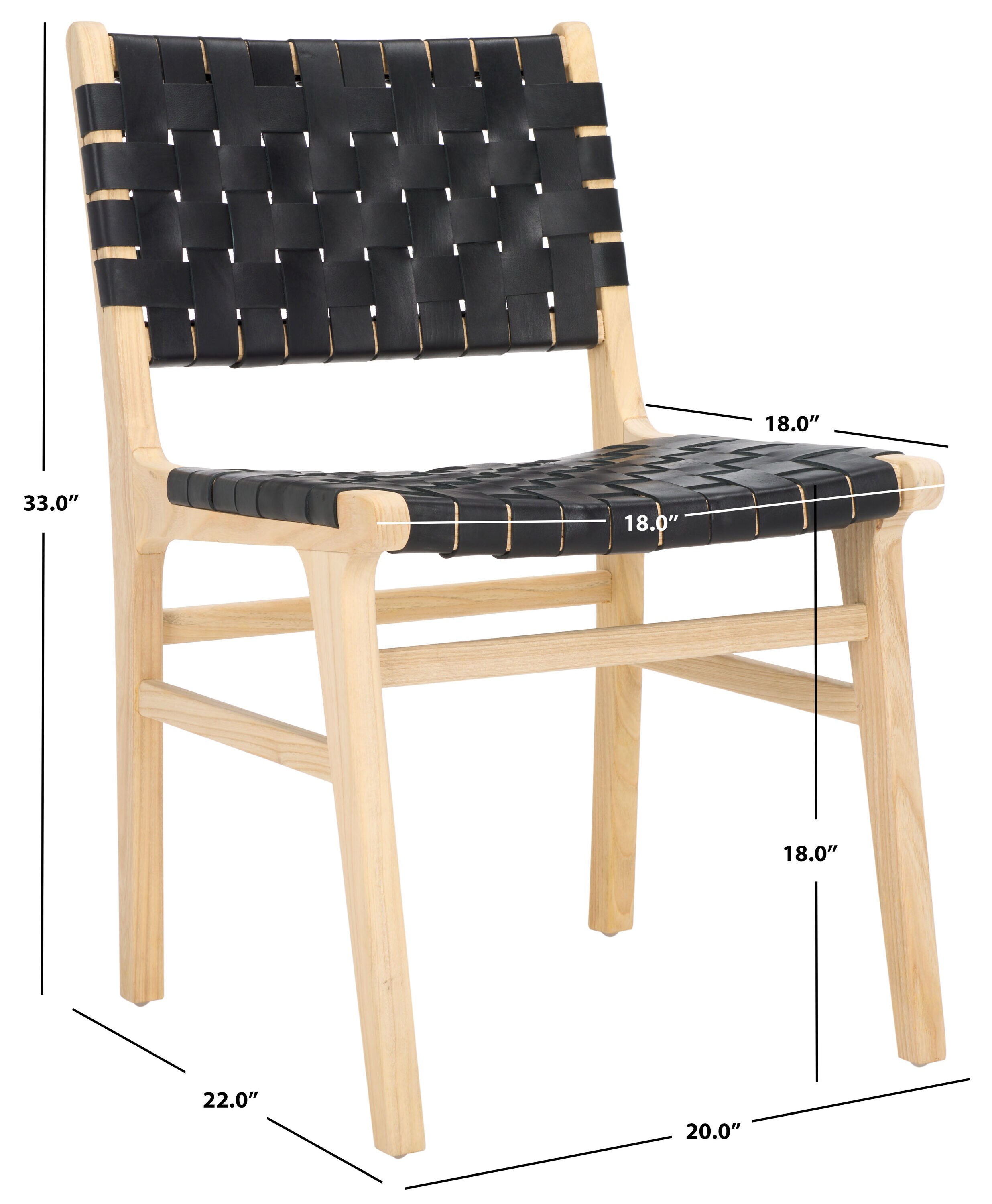 Safavieh Set of Taika Contemporary/Modern Genuine leather Dining side ...