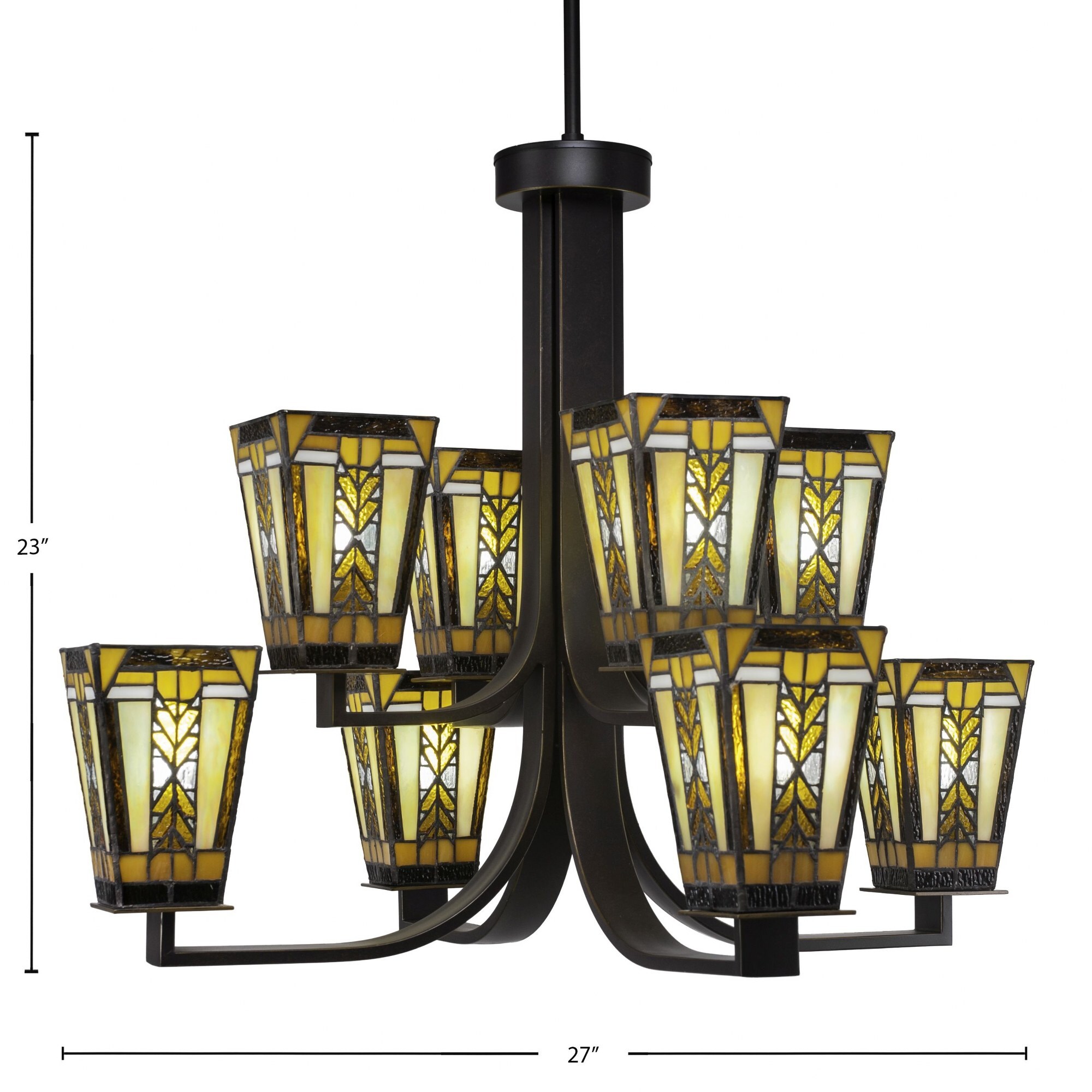 Toltec Apollo - 8 Light Chandelier-23 Inches Tall and 27 Inches Wide ...