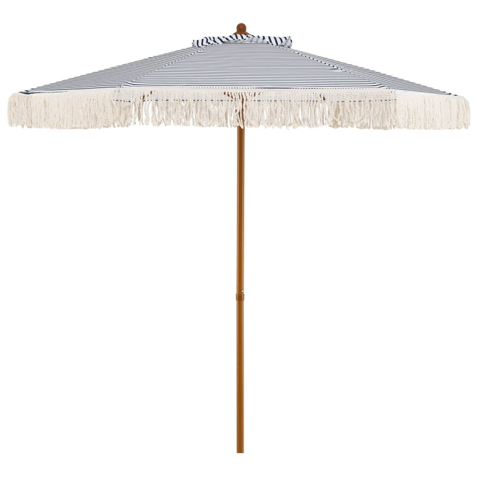 SUGIFT 7-ft Patio Umbrella with Fringe Sun-Protective Beach Umbrella ...