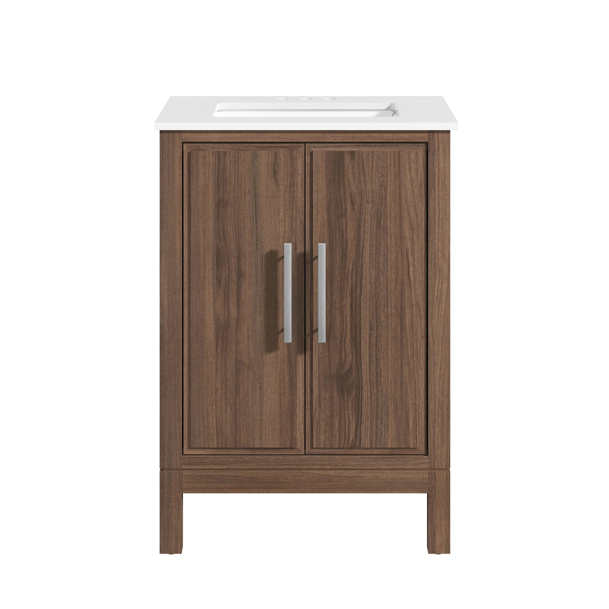 Style Selections Kendry 24-in Medium Walnut Undermount Single Sink ...