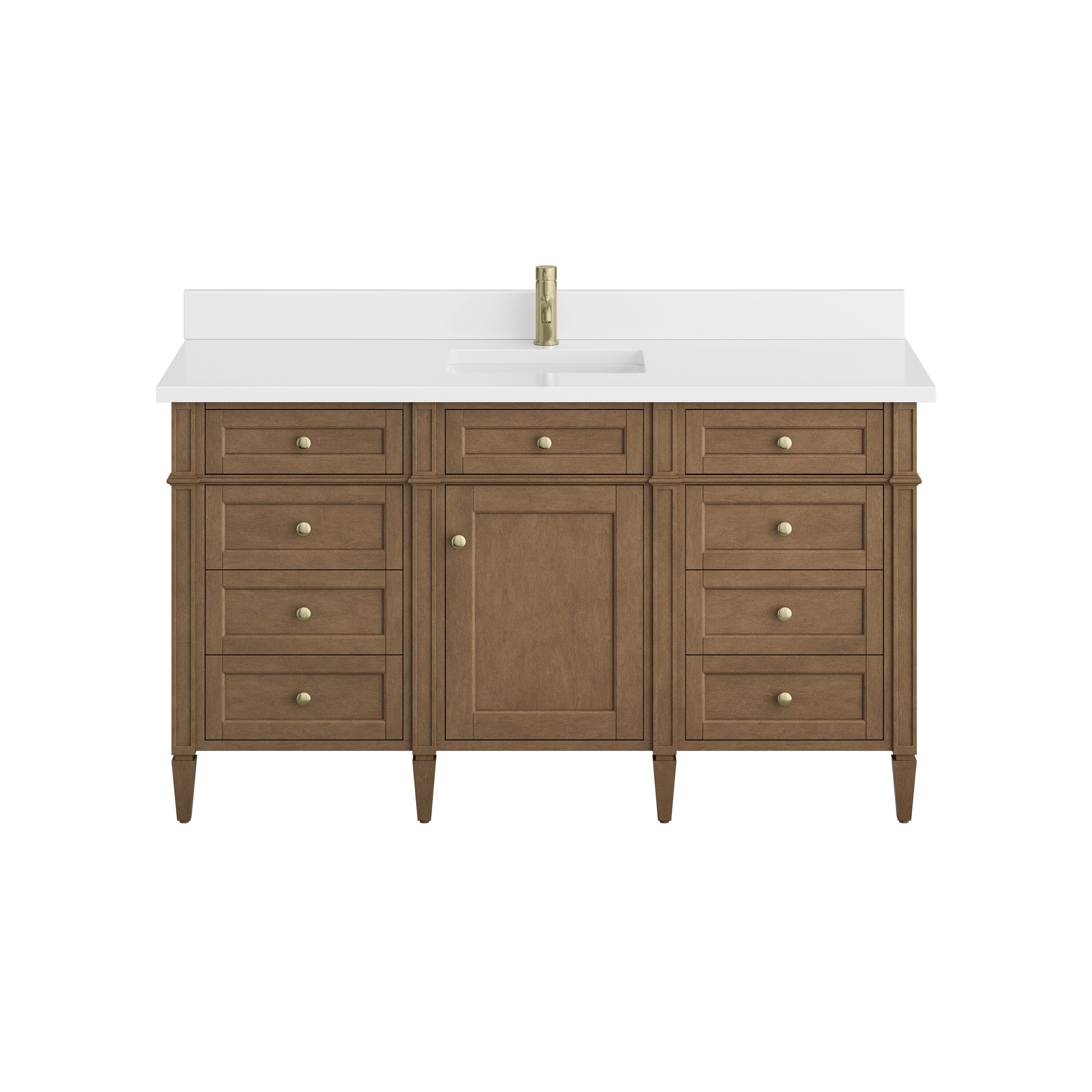 James Martin Vanities Brittany 60-in Pecan Undermount Single Sink ...