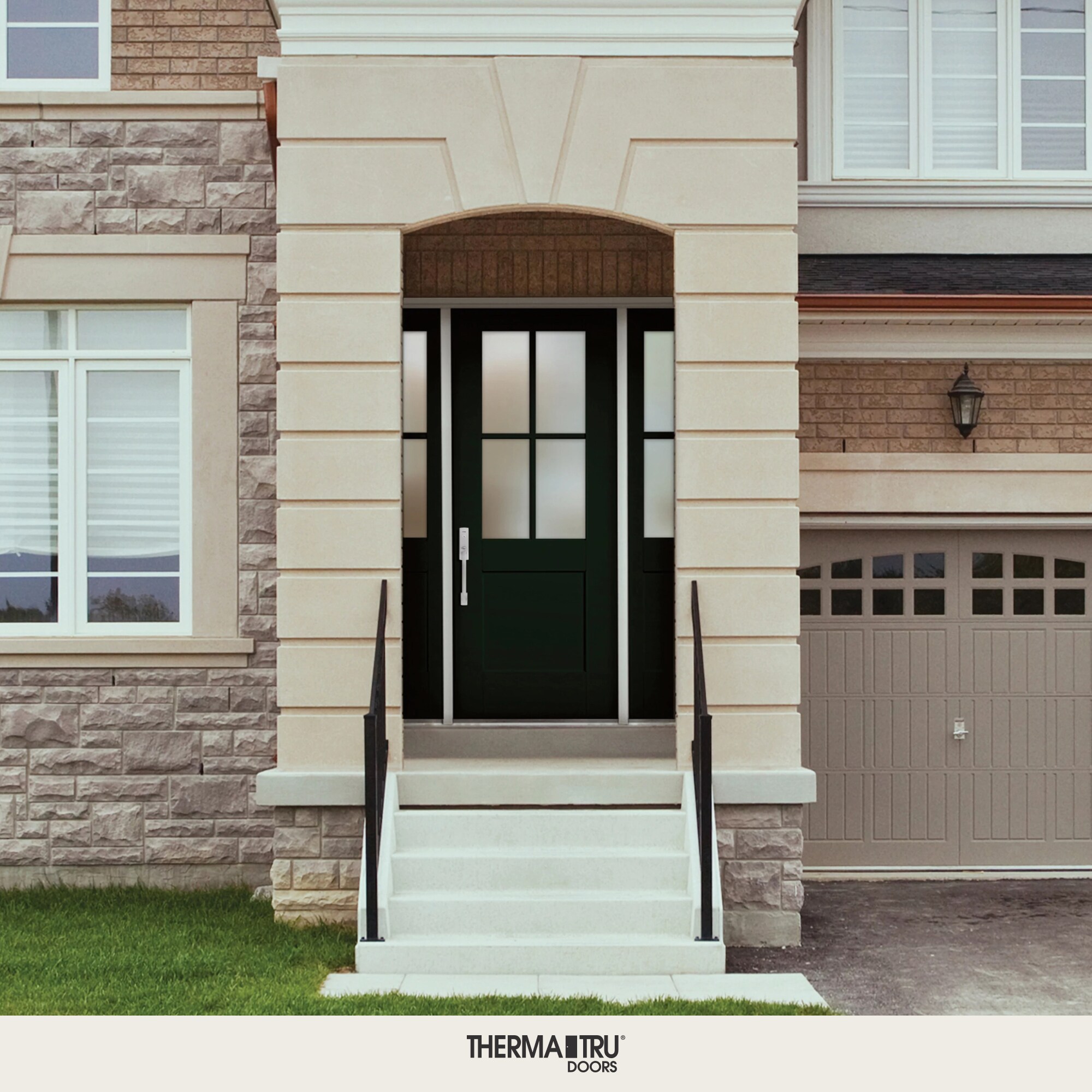Therma-Tru 68-in x 96-in x 4-9/16-in Fiberglass Half lite Right-hand ...
