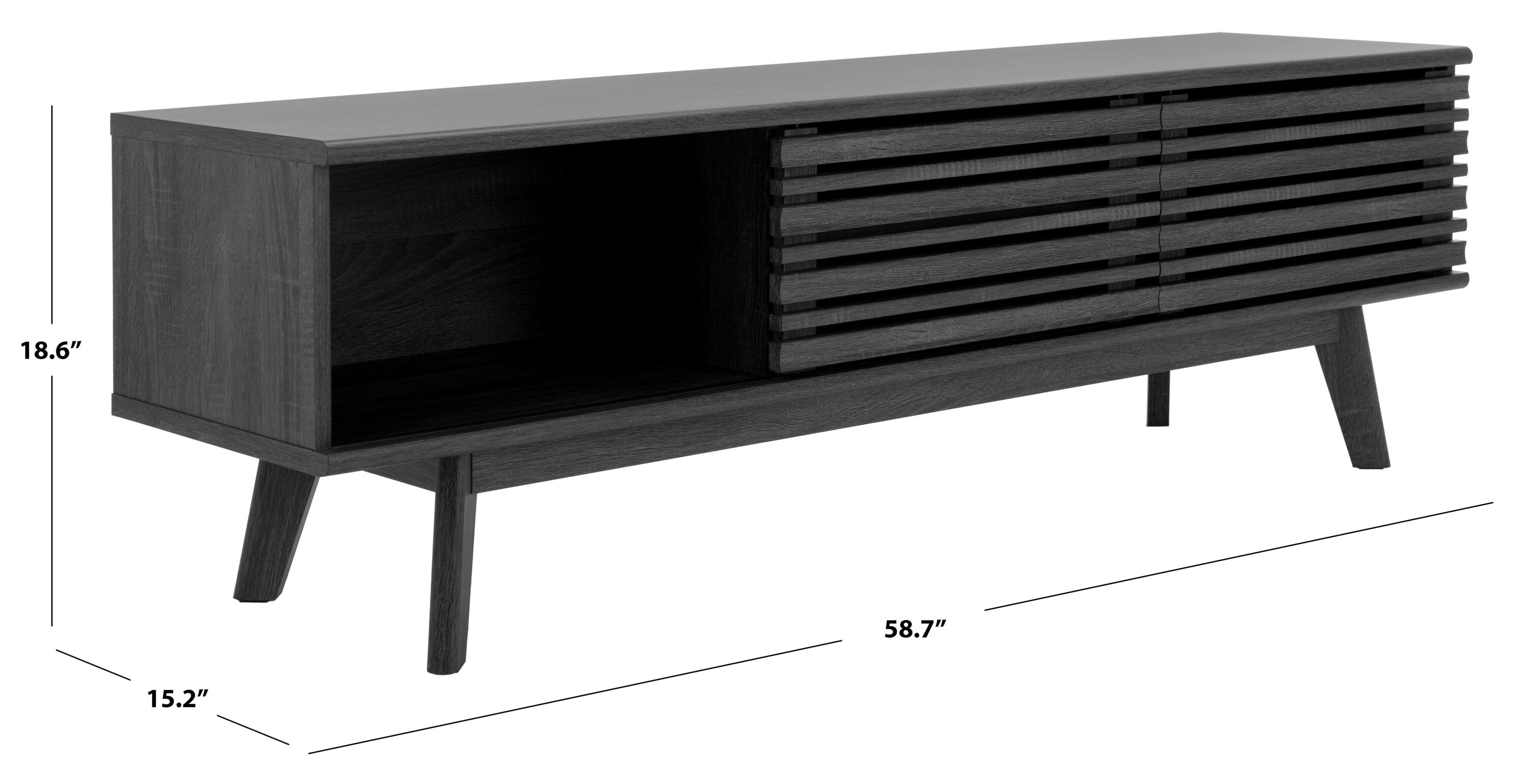 Safavieh Esma Distressed Black Casual Mdf Media Cabinet MED9601E at ...