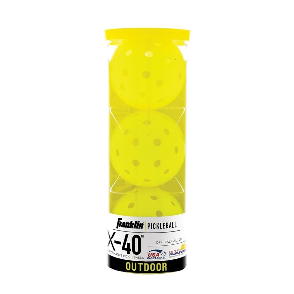 Franklin Sports Pickleball-x Performance 40 Outdoor Balls-Optic Yellow ...