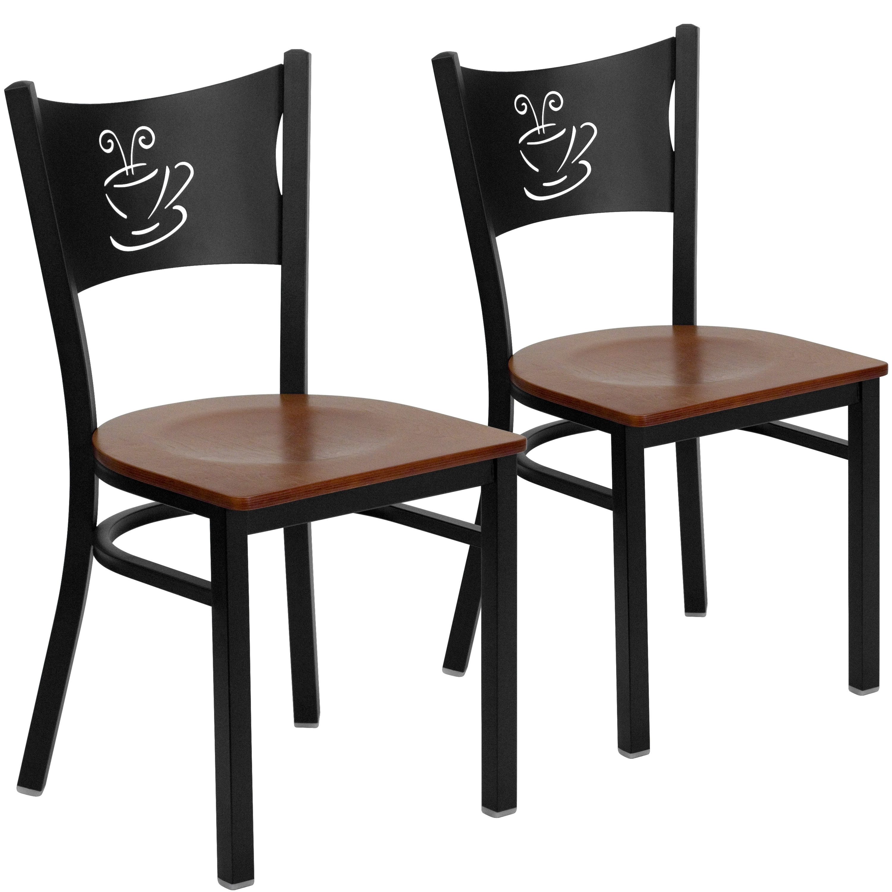 Flash Furniture 2 Pk. HERCULES Series Black Coffee Back Metal ...