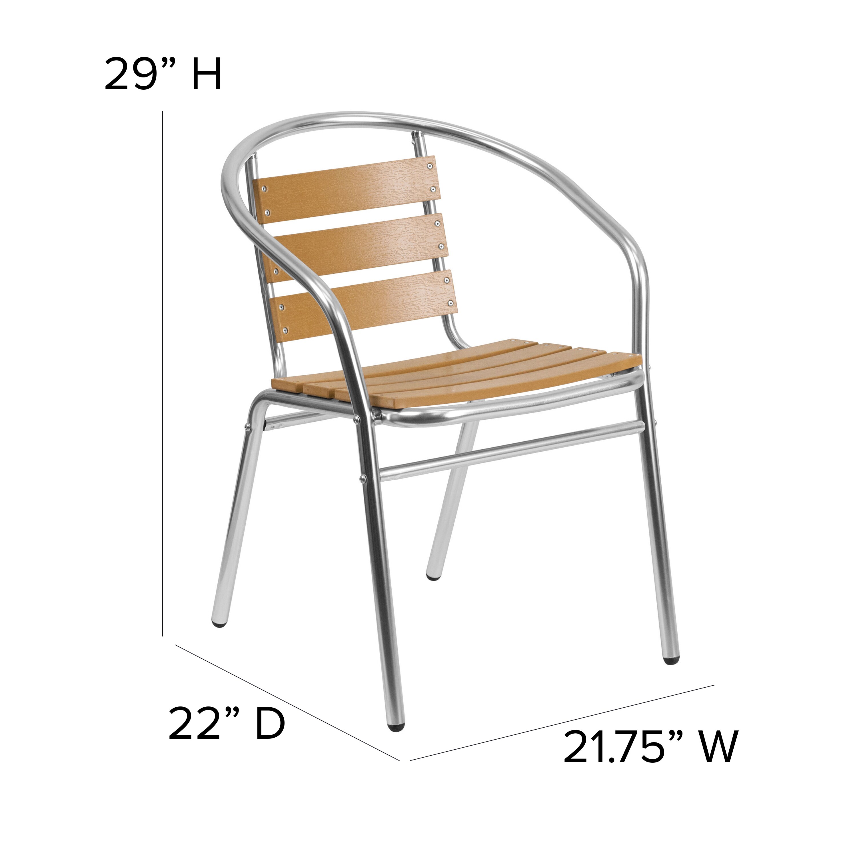 Emma + Oliver 4 Pack Commercial Aluminum Indoor-Outdoor Stack Chair ...