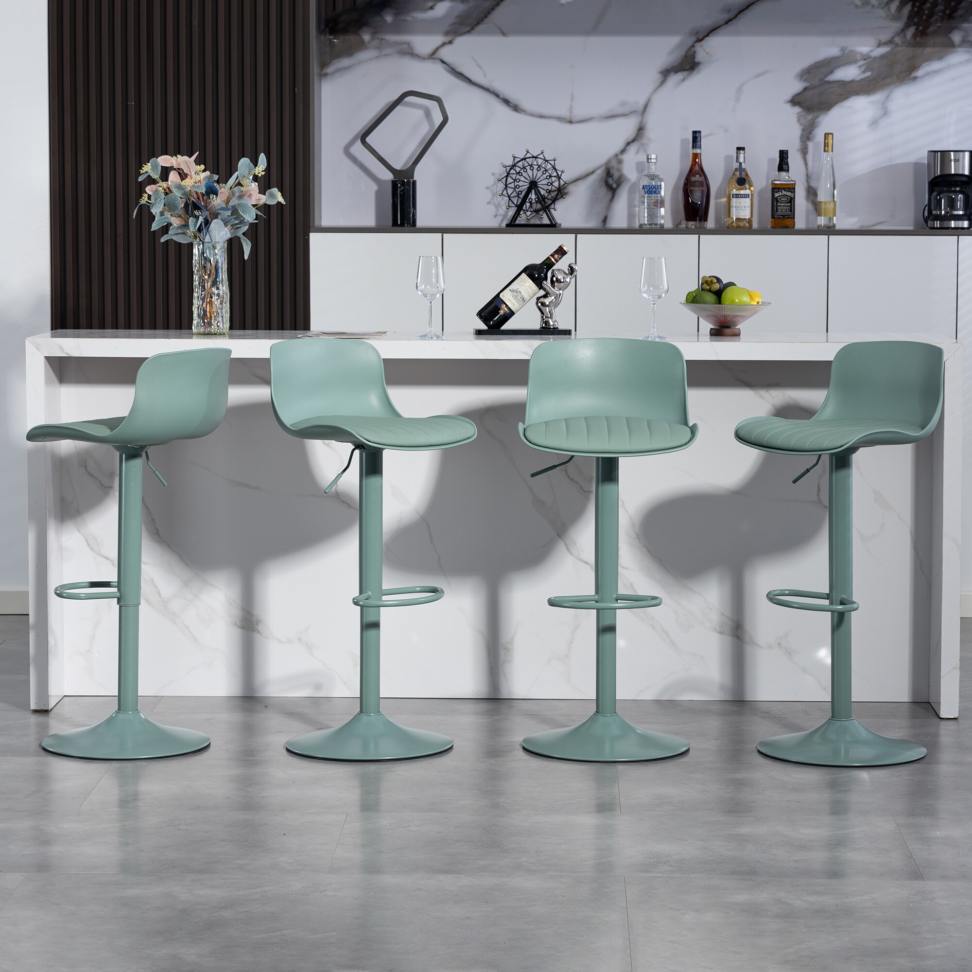 LOVMOR Bar Stools Set of 2 - Height Adjustable Swivel Counter Height ...