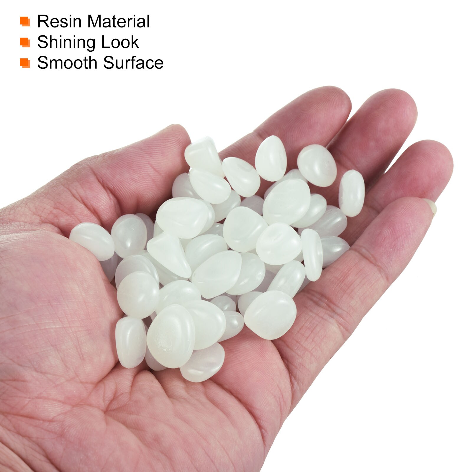 Unique Bargains 200pcs Glow Rocks 13-17mm Glow Pebbles Decoration in ...