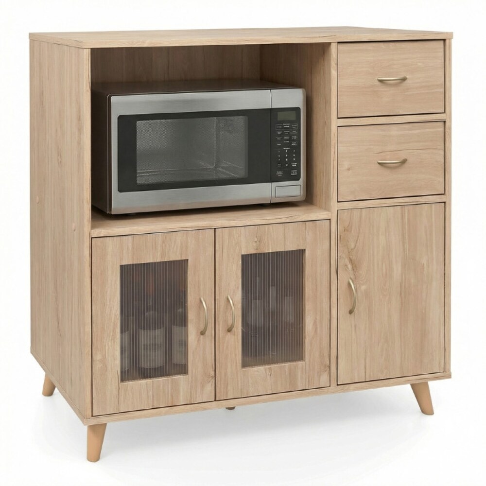 Slickblue Modern Sideboard Buffet Cabinet with Open Compartment For ...
