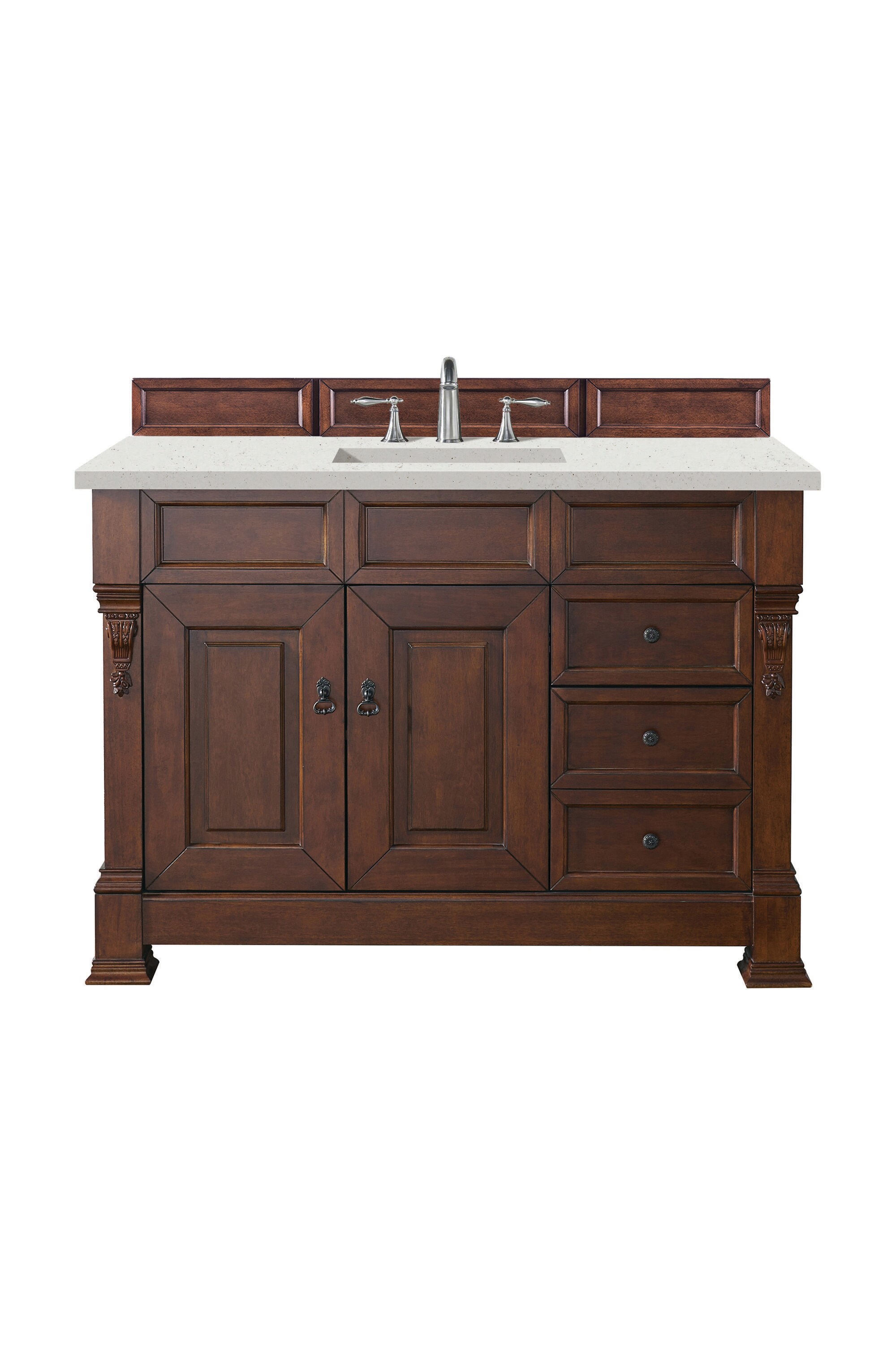 James Martin Vanities Brookfield 48-in Warm Cherry Undermount Single ...