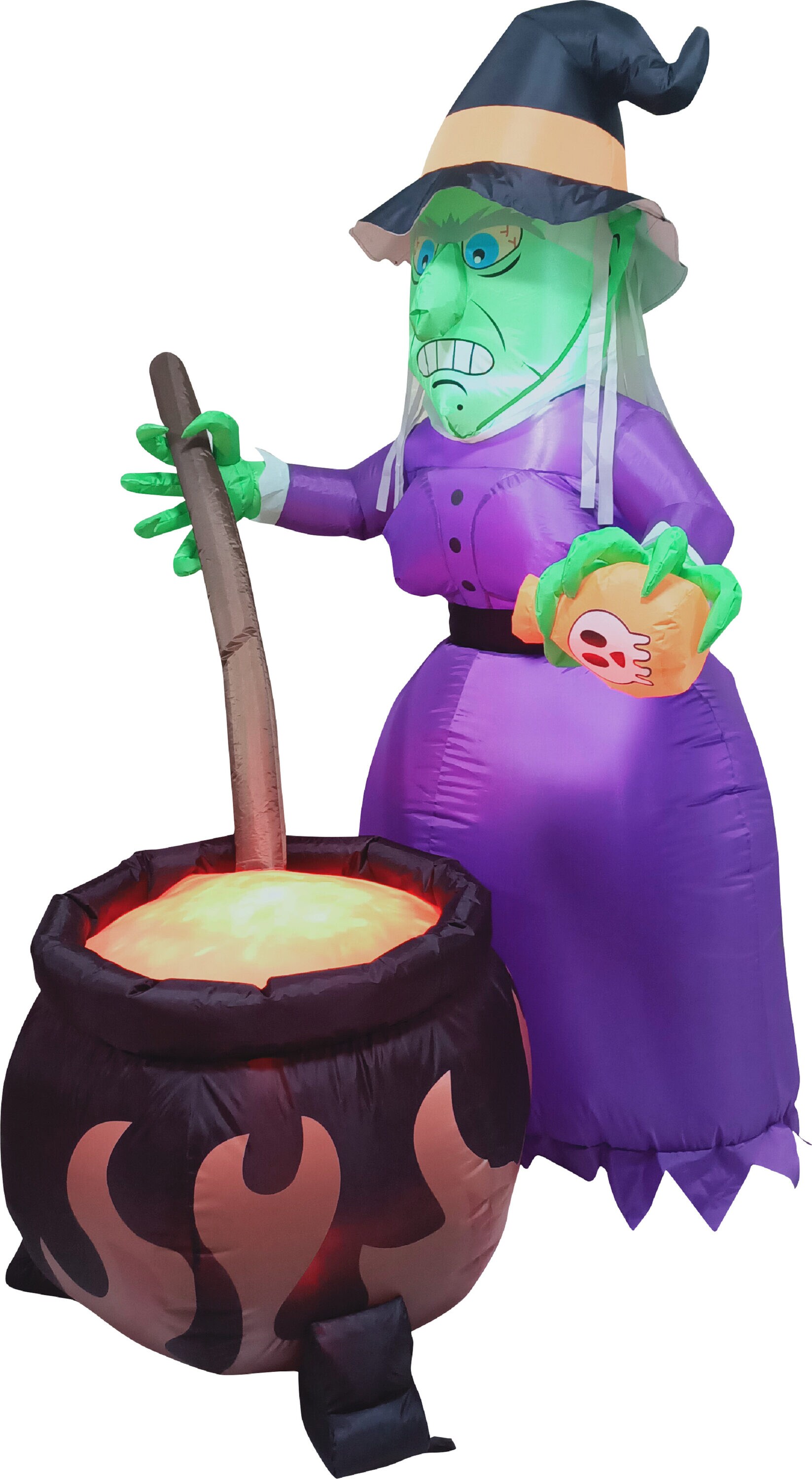 SYNCFUN 2.54-ft Freestanding Lighted Witch Inflatable 30142 at Lowes.com