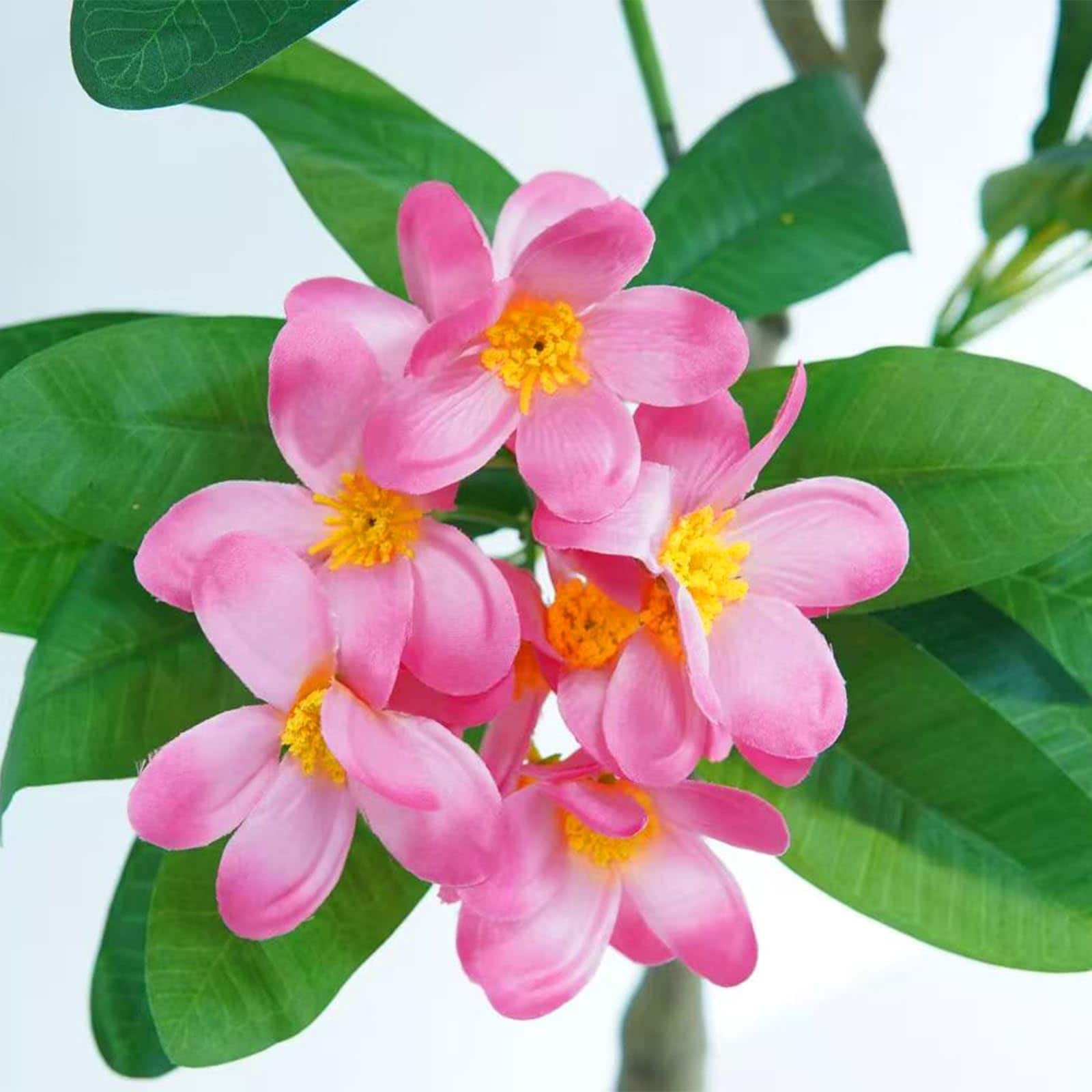 Garvee Realistic Silk Plumeria Flower Tree 120cm Lifelike Blooms and ...