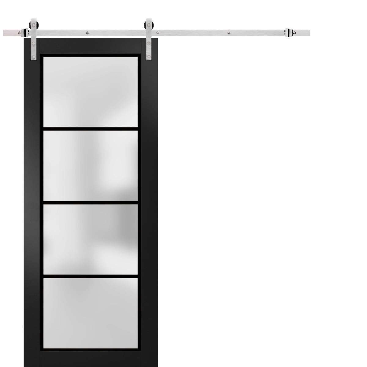 SARTODOORS Interior Barn Doors - Planum 2132 Matte Black 42 x 96-Silver ...